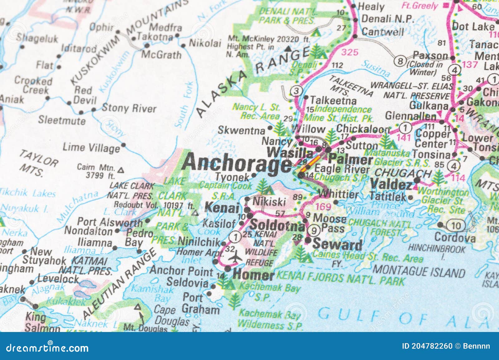 Map of Anchorage, Alaska, USA. Stock Photo - Image of california ... Map of Anchorage, Alaska, USA. Stock Photo - Image of california ...