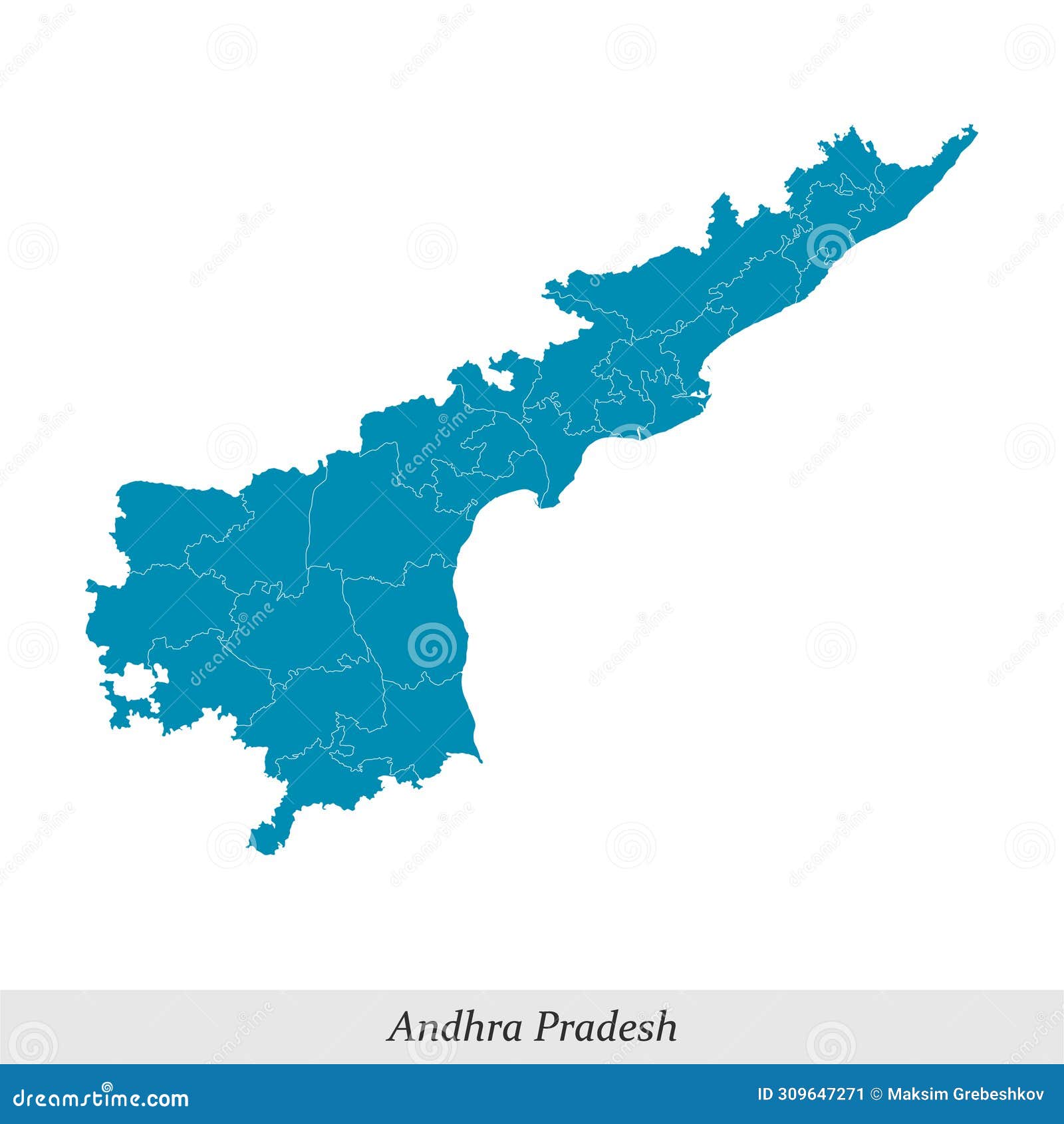 Map of Andhra Pradesh is a State of India with Districts Stock Vector ...