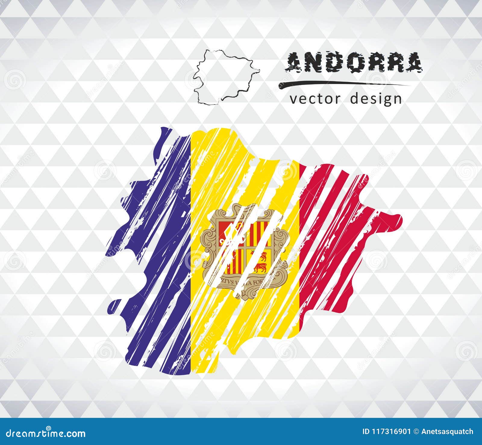 Map of Andorra with Hand Drawn Sketch Map Inside. Vector Illustration ...