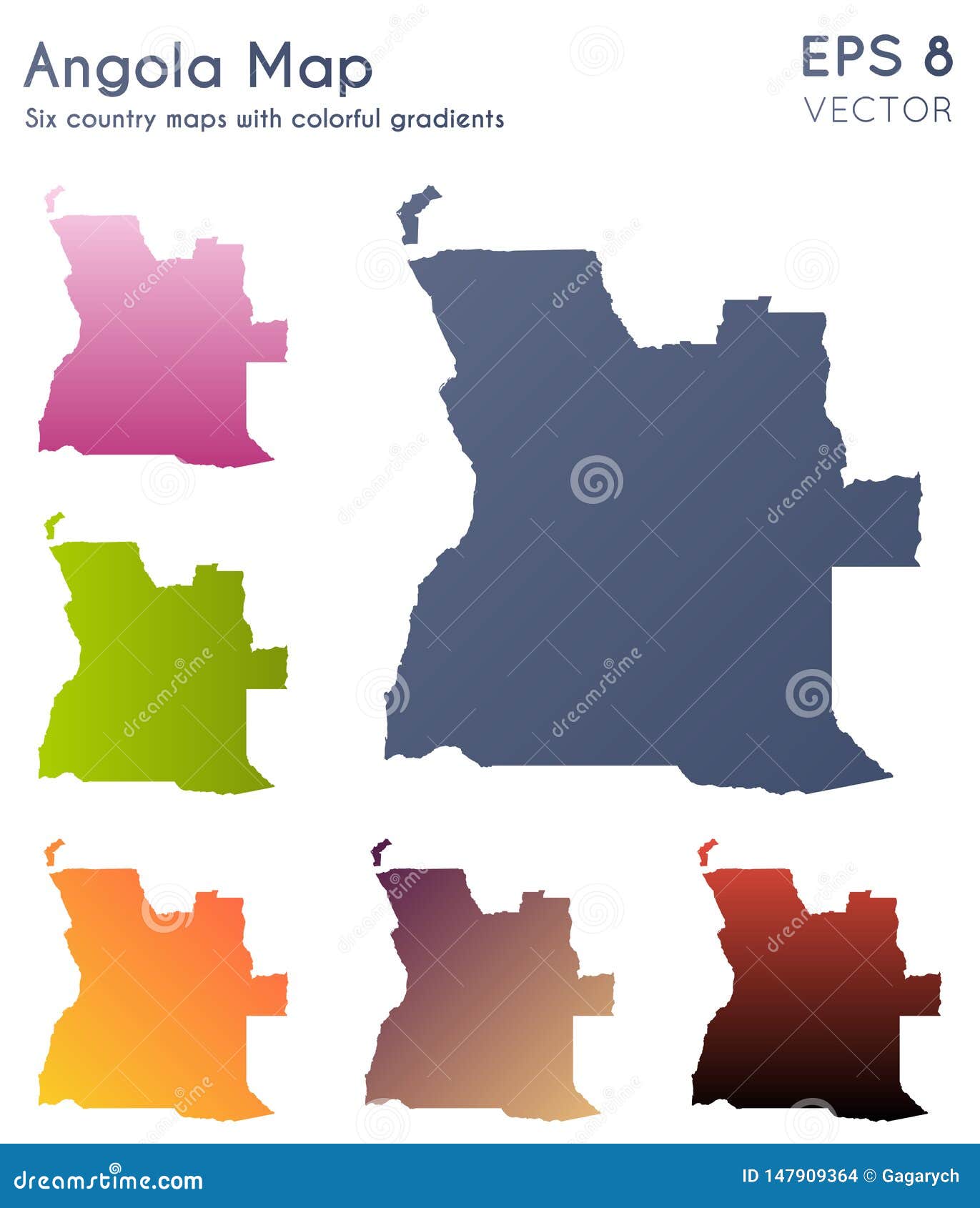 Map Of Angola With Beautiful Gradients. Vector Illustration ...