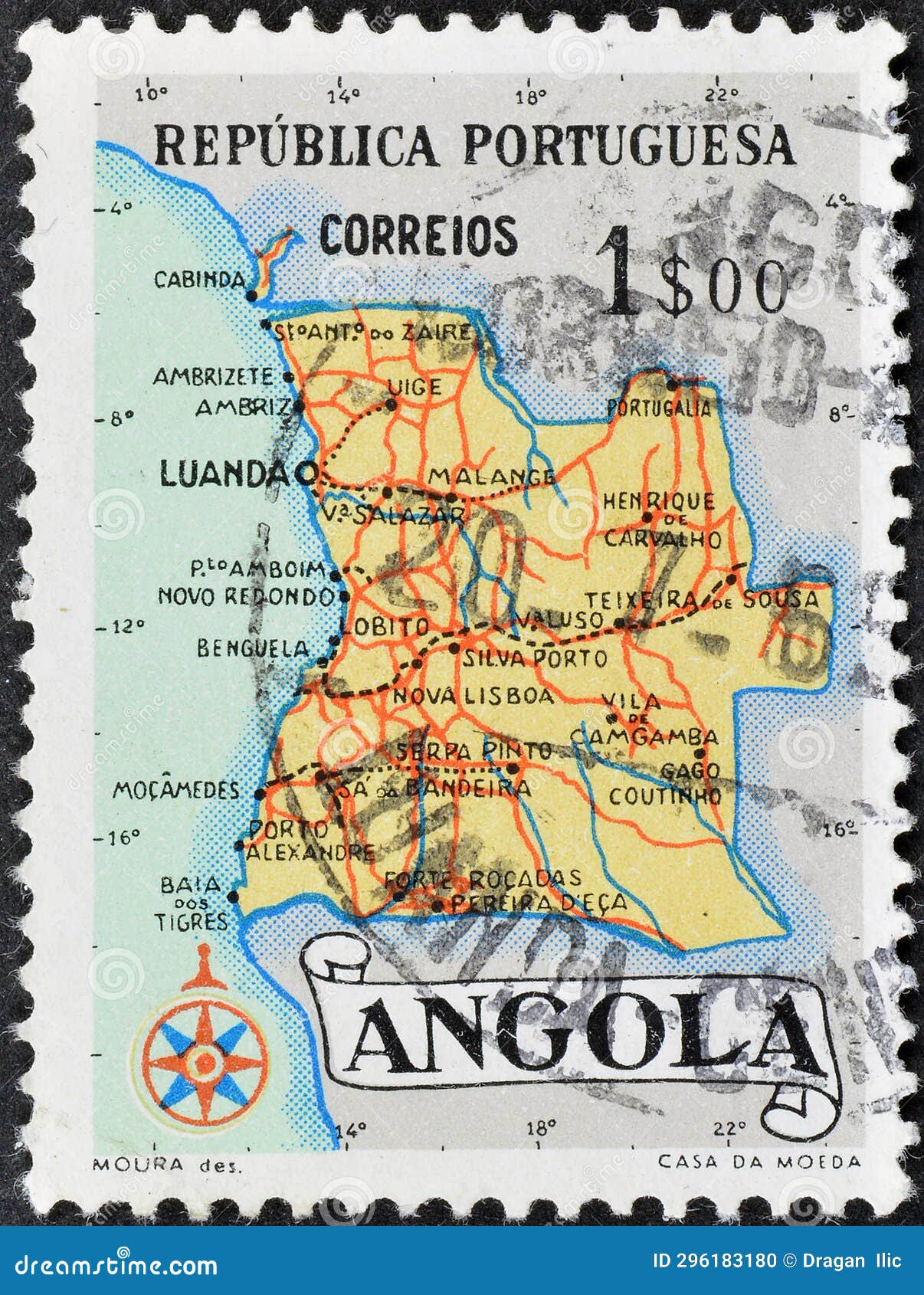 Map of Angola editorial image. Image of borders, geography - 296183180