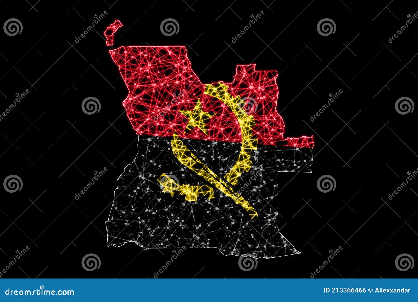 Map Of Angola, Polygonal Mesh Line Map Royalty-Free Stock Image ...