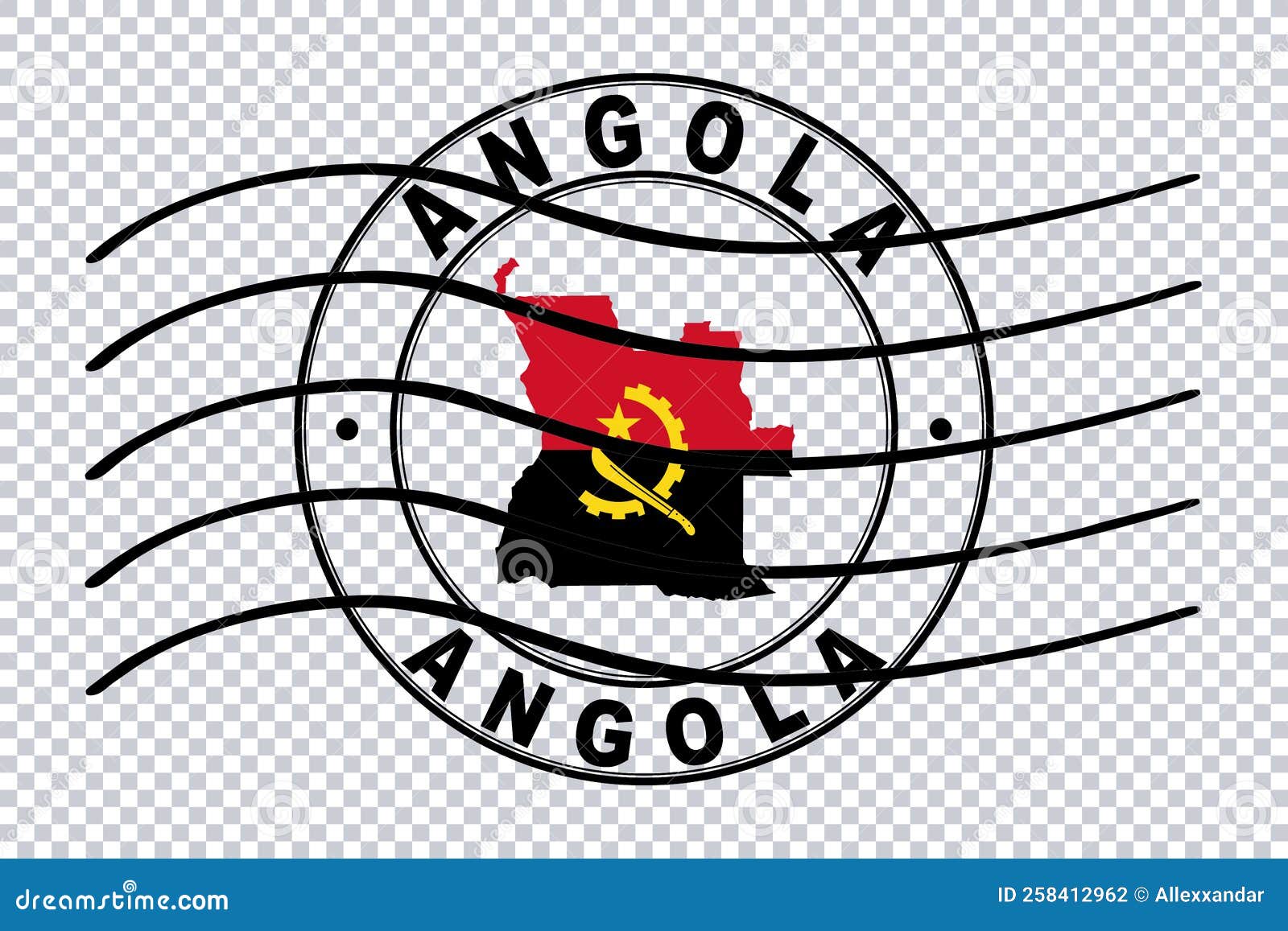 Map of Angola, Postal Passport Stamp, Travel Stamp Stock Illustration ...