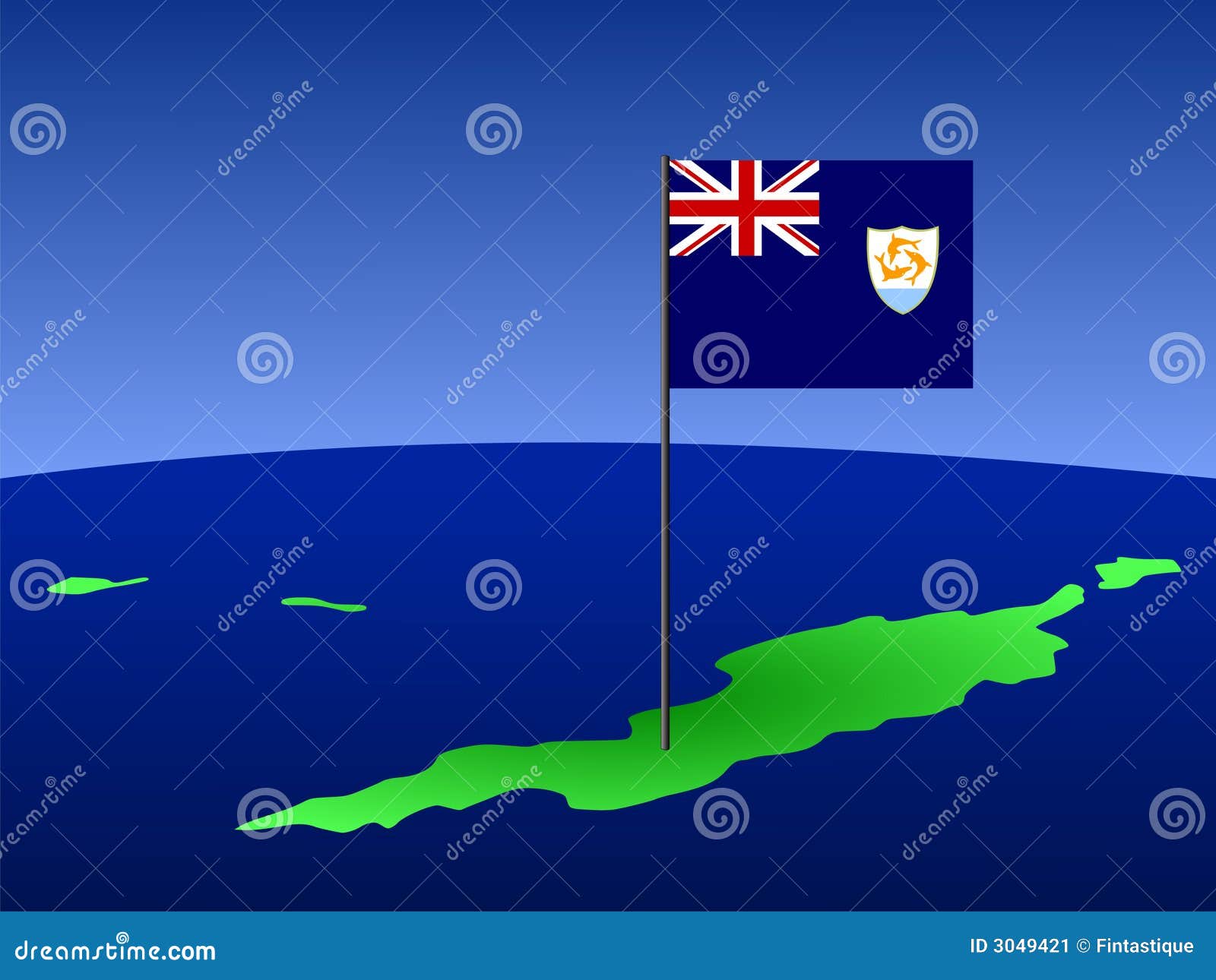 Map of Anguilla with flag stock vector. Illustration of diagram - 3049421