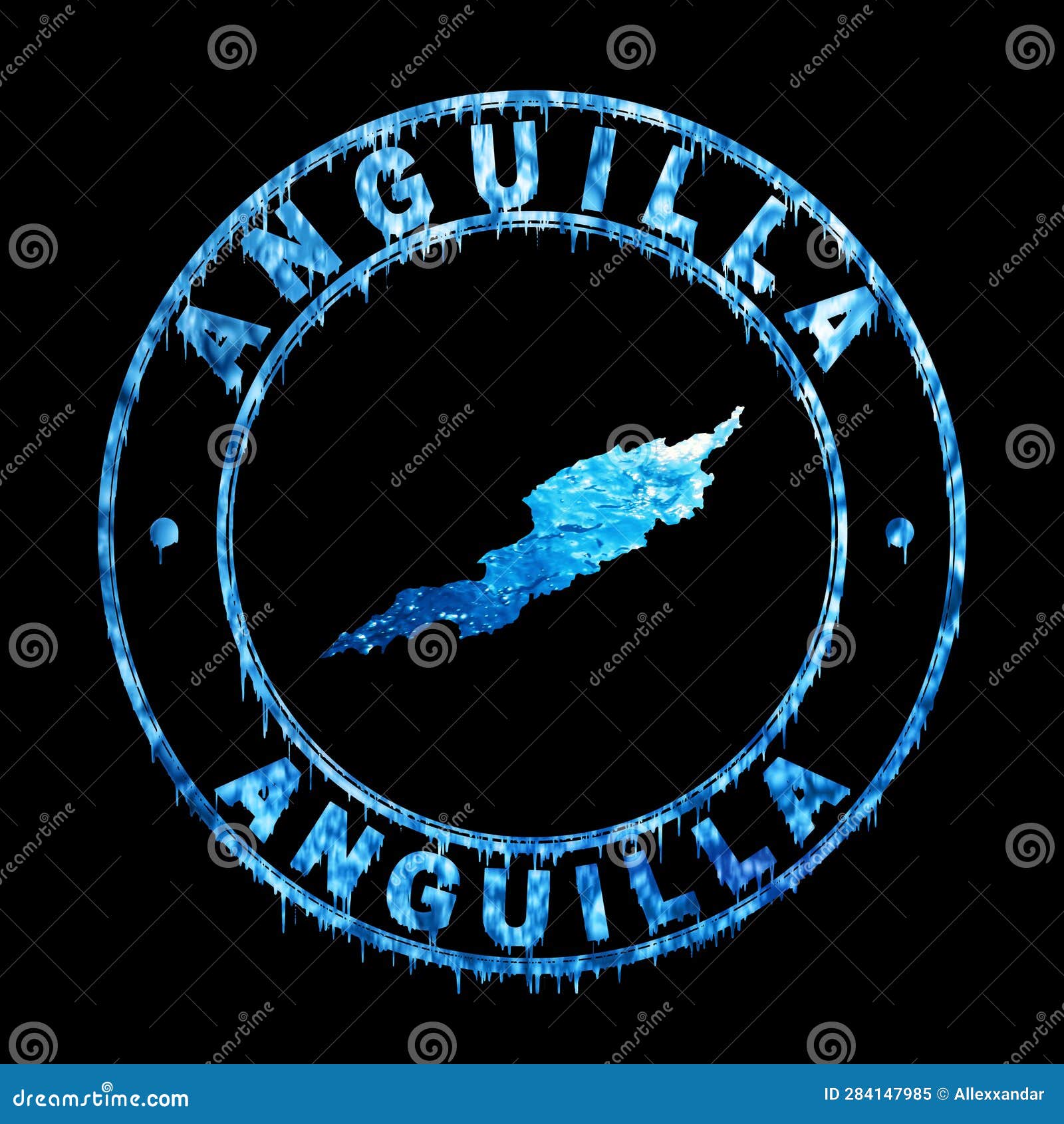 Map of Anguilla Water Concept Stock Illustration - Illustration of ...