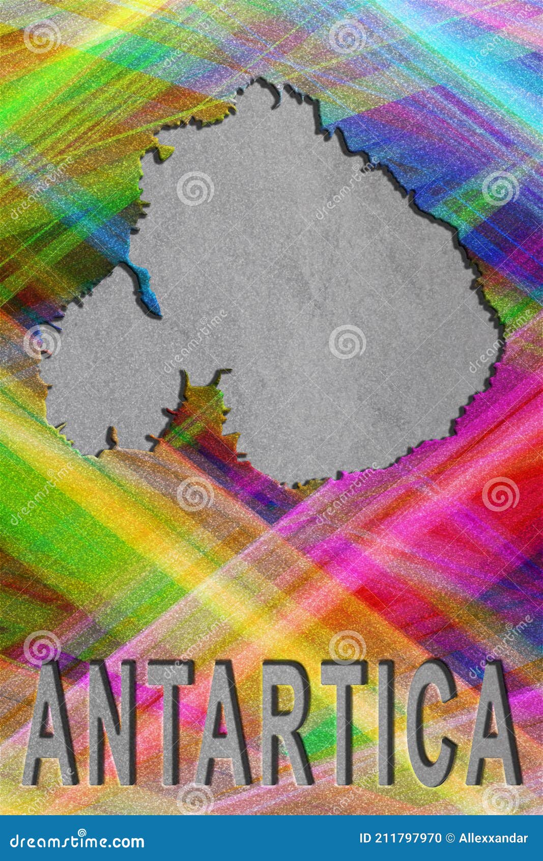 Map of Antarctica, Colorful Background Stock Illustration ...