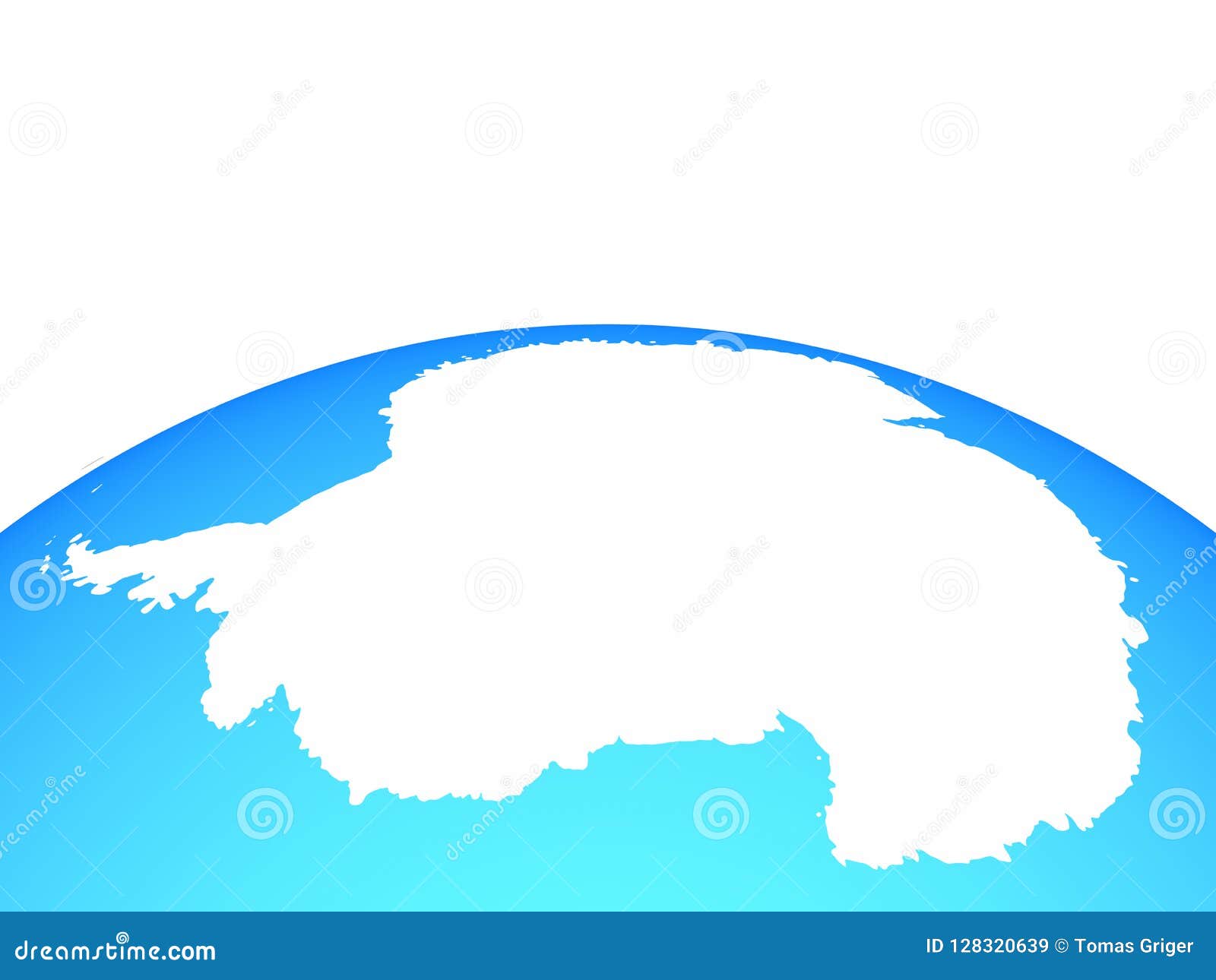 Map of Antarctica with Flag on Globe Stock Illustration - Illustration ...