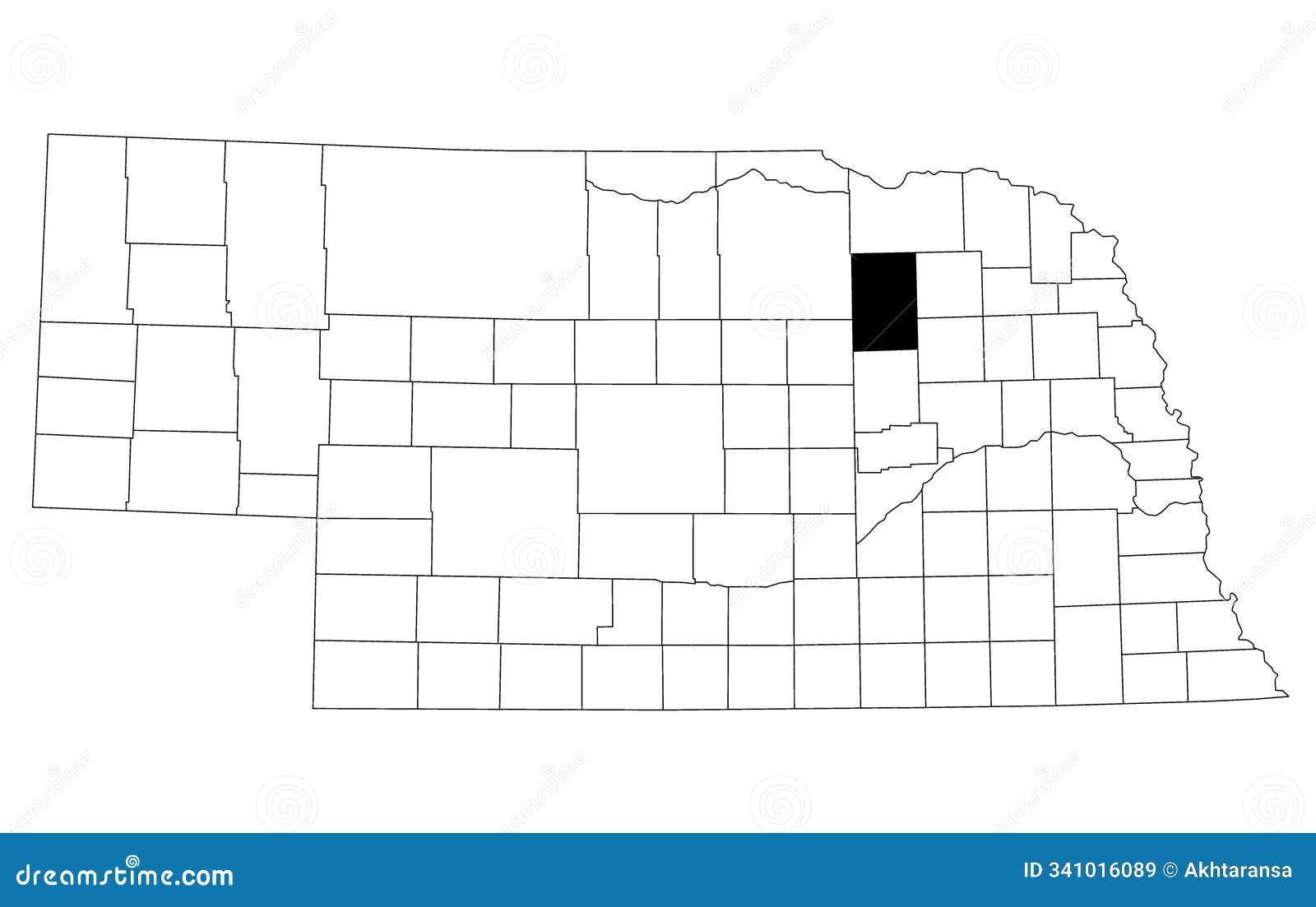 Map of Antelope County in Nebraska State on White Background. Single ...
