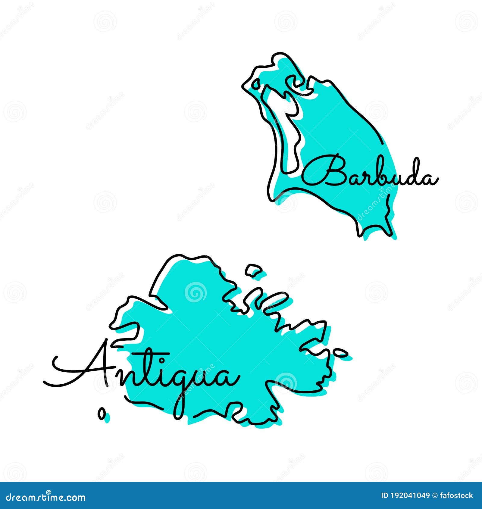 Antigua Map Design. Cartoon Vector | CartoonDealer.com #268049297
