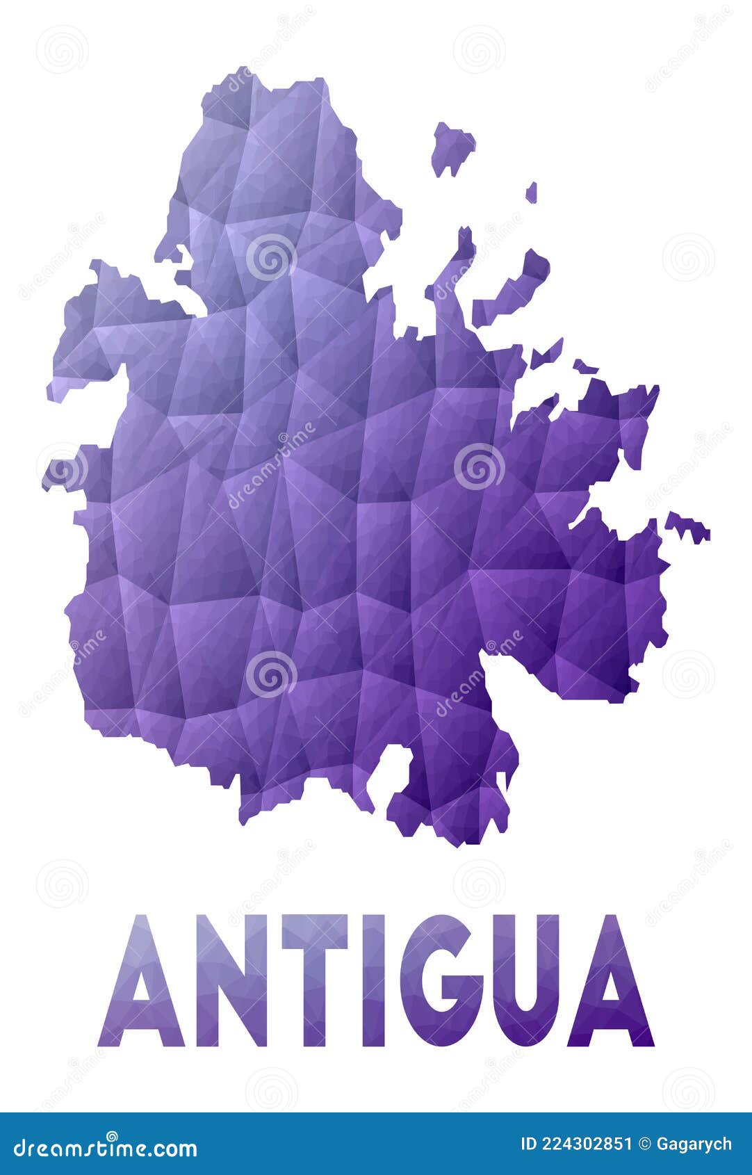 Map of Antigua. stock vector. Illustration of geometric - 224302851