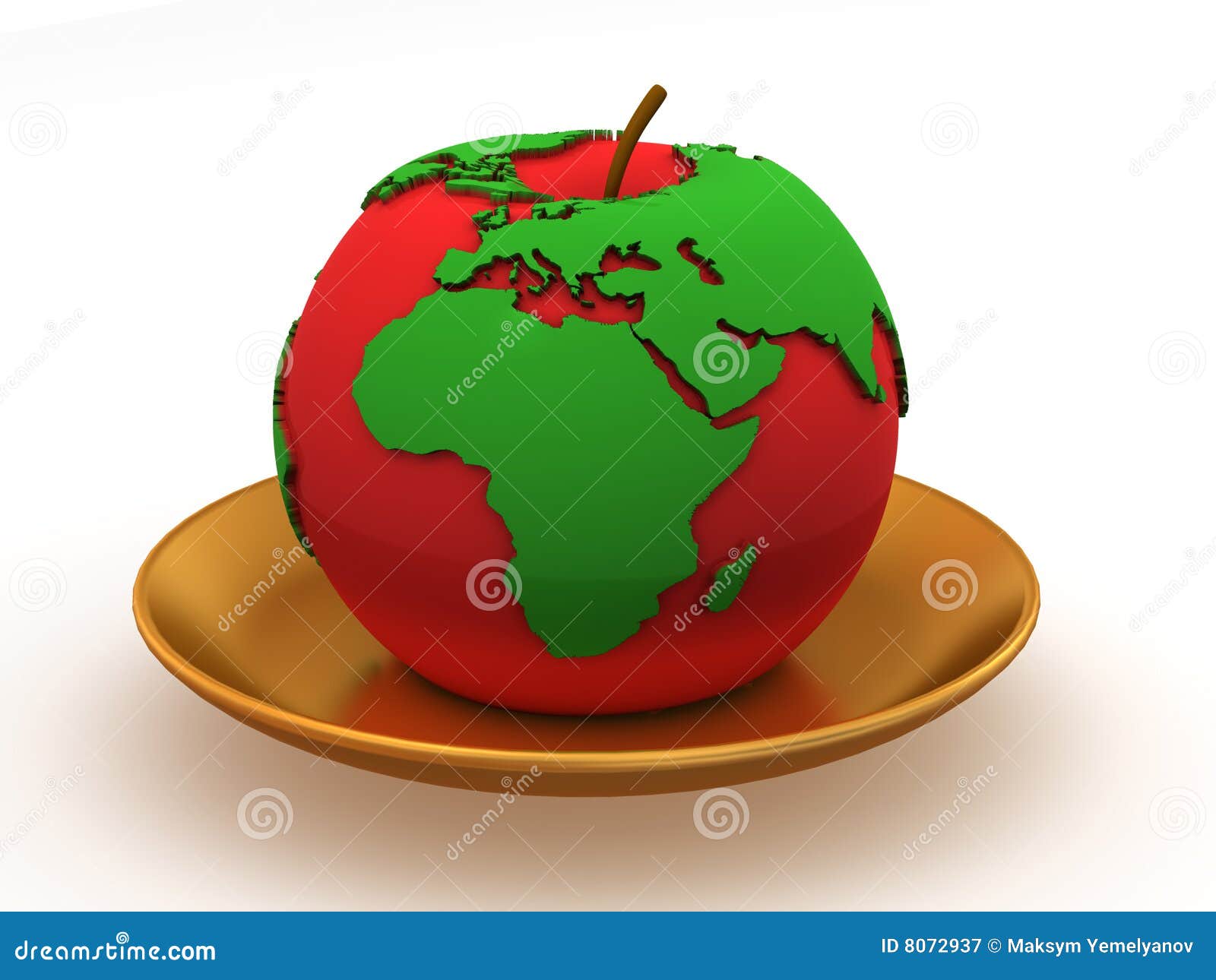 Map on the apple stock illustration. Illustration of nature - 8072937