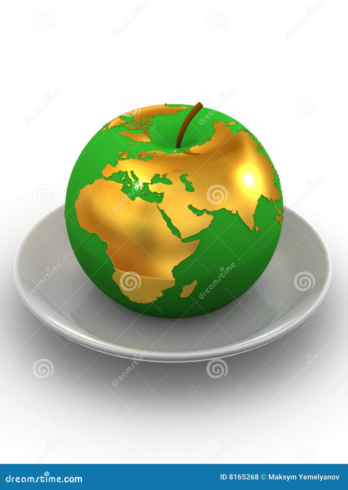 Map on the apple stock illustration. Illustration of environment - 8165268