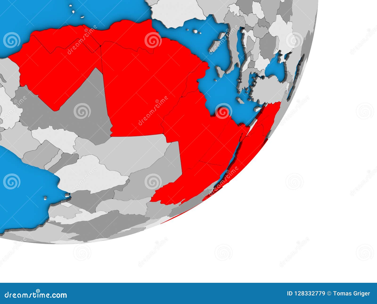 Map of Arab League on 3D Globe Stock Illustration - Illustration of ...