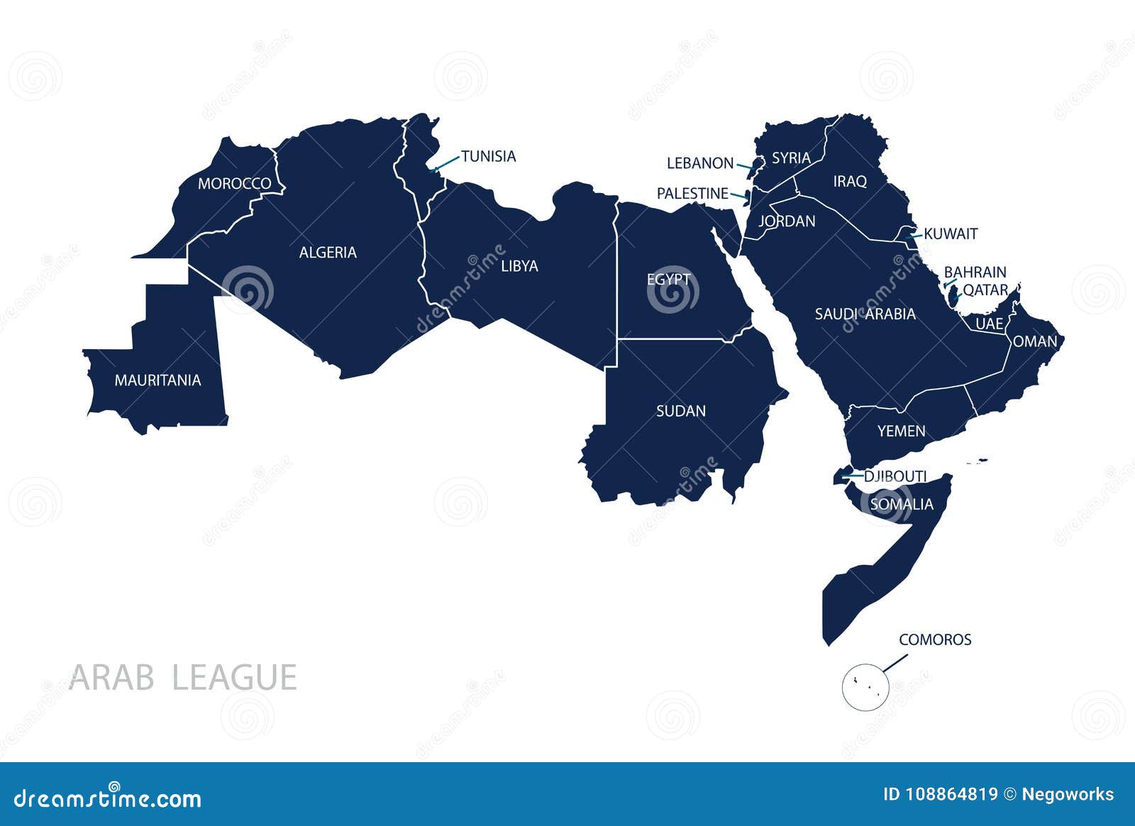 Arab League Countries Map Icons Cartoon Vector | CartoonDealer.com ...