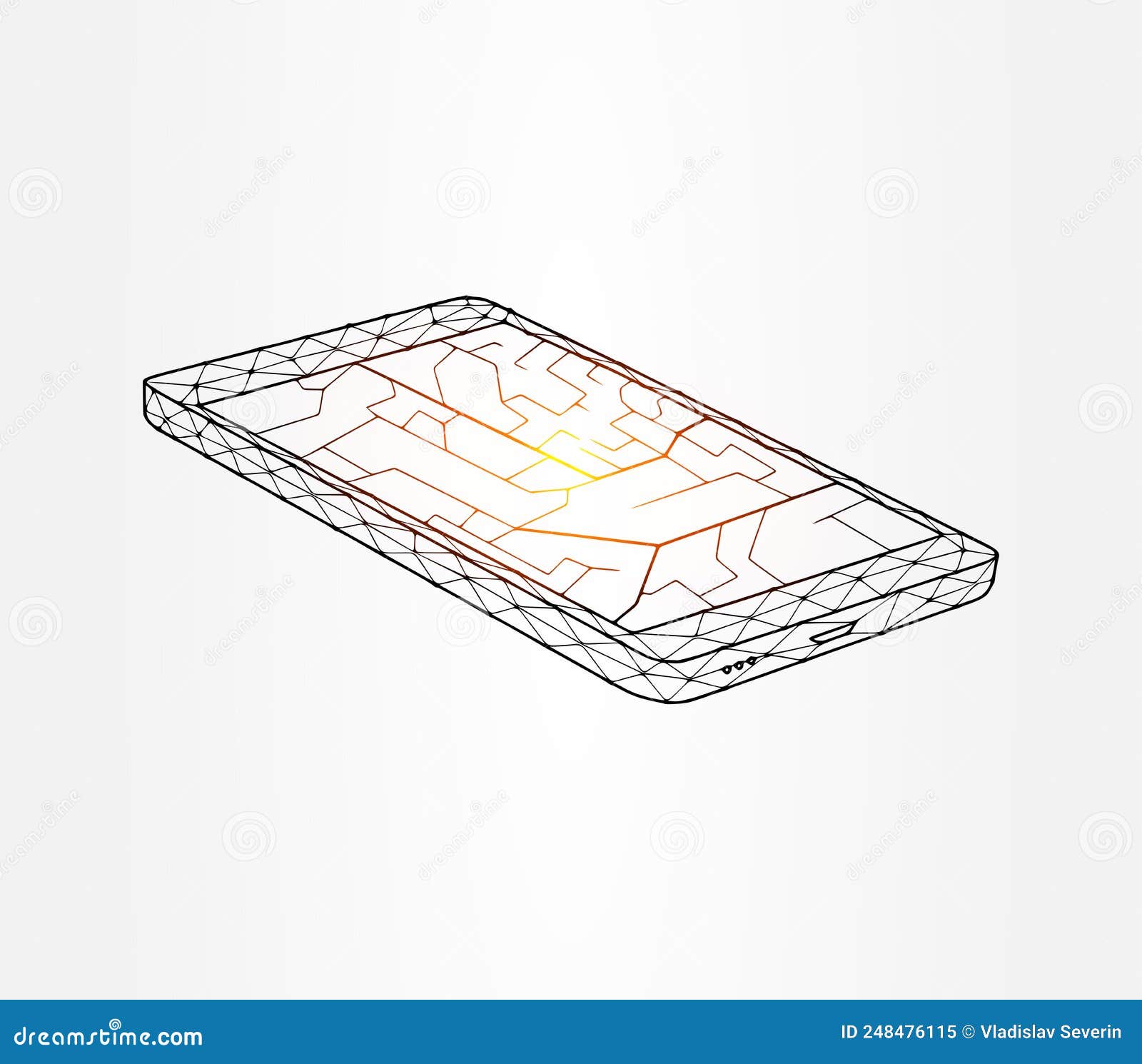 Map of the Area and Phone Low Poly Illustration Stock Illustration ...