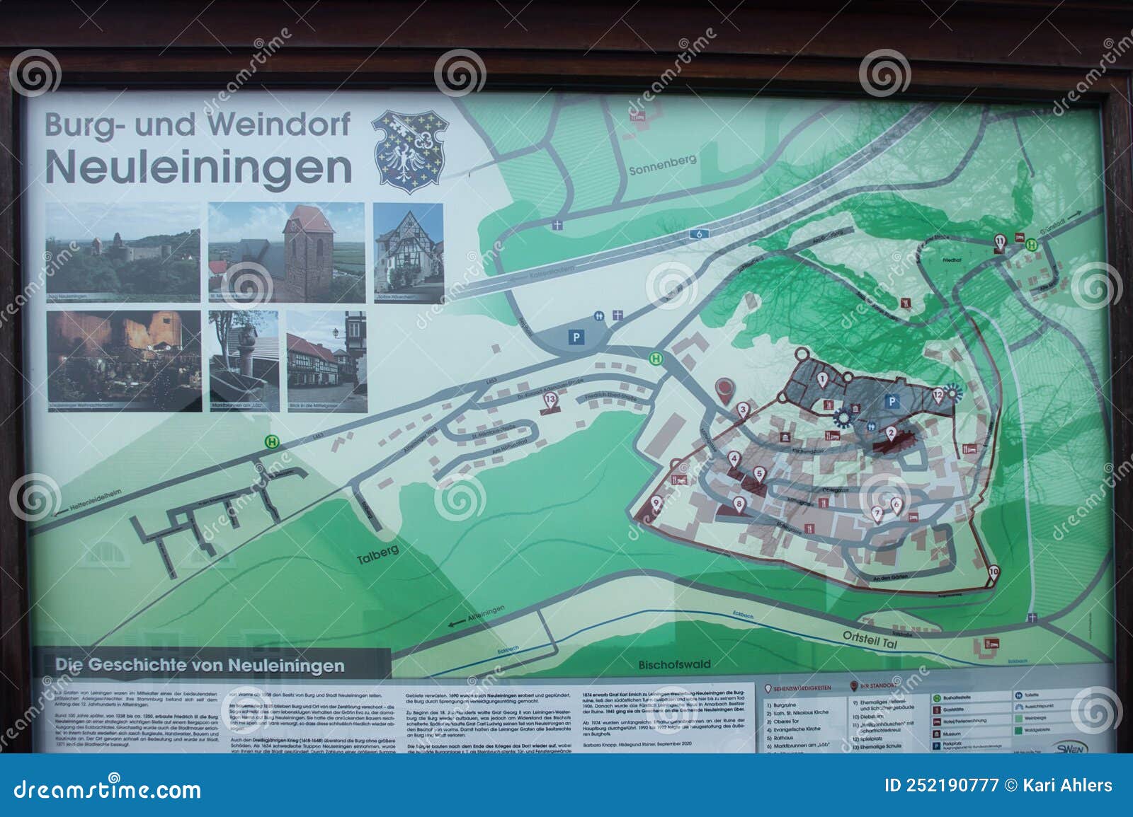 Map of Area Surrounding Neuleiningen Castle Ruins Editorial Photography ...