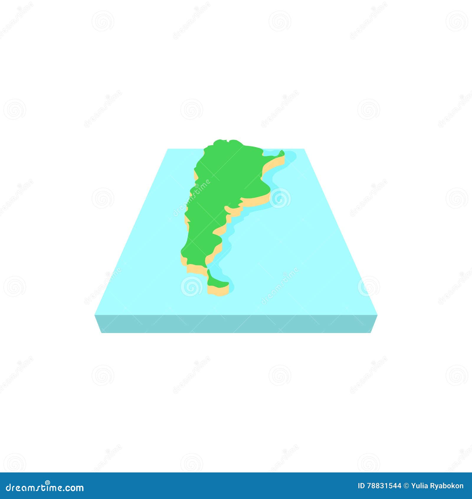 Map of Argentina Icon, Cartoon Style Stock Vector - Illustration of ...