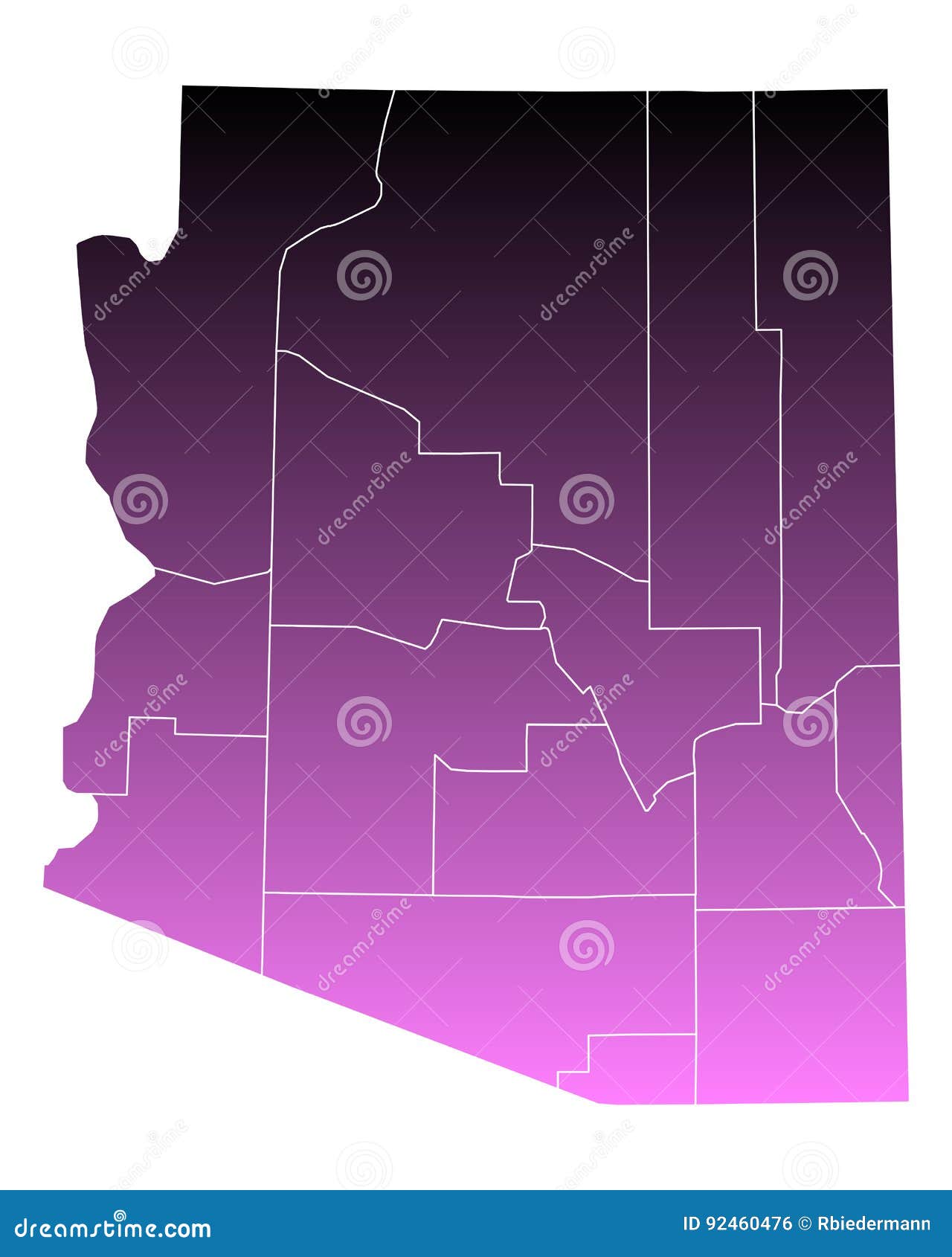 Map of Arizona stock vector. Illustration of cartography - 92460476