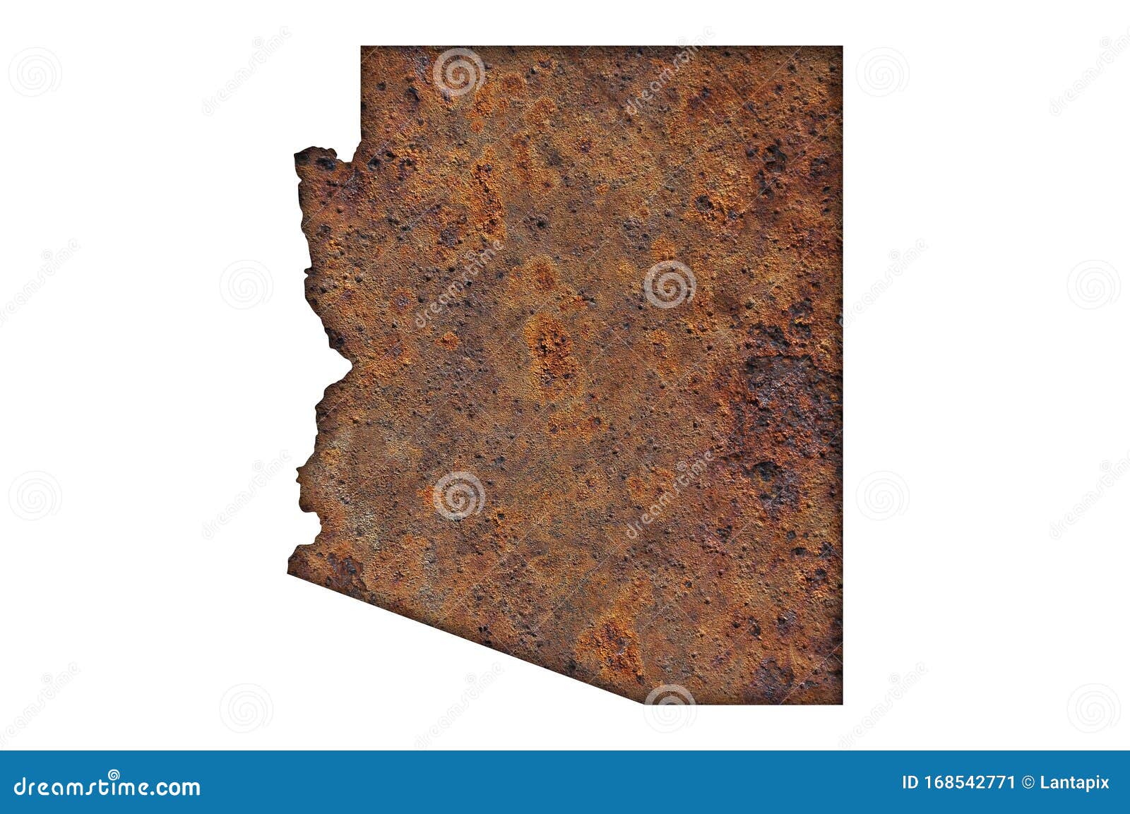 Map of Arizona on Rusty Metal Stock Image - Image of rusted, contour ...