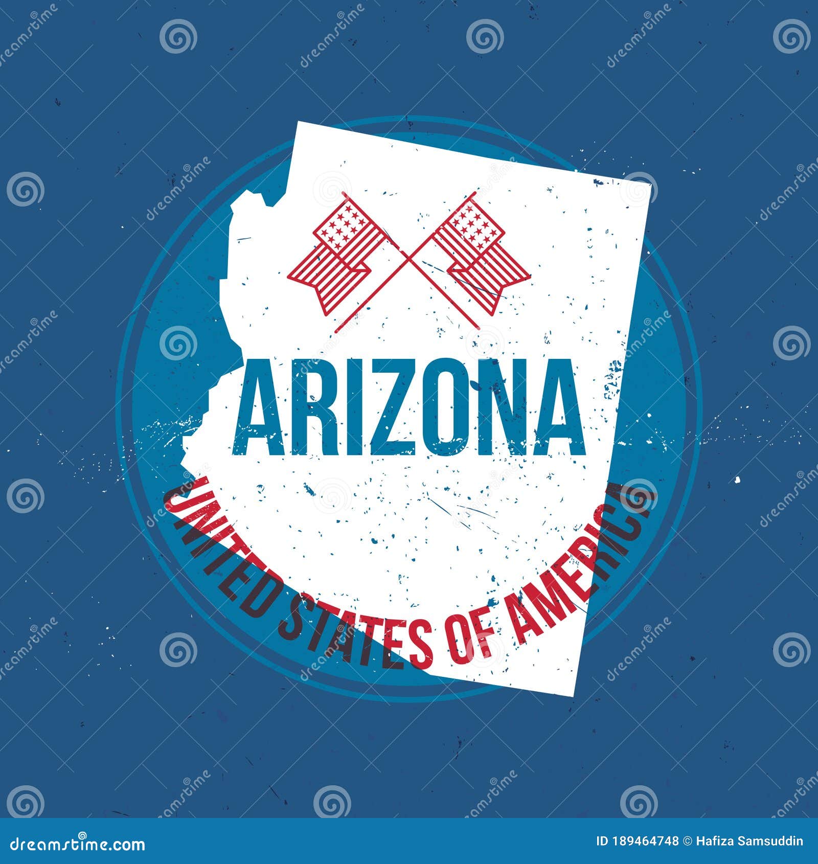 Map of Arizona State Label. Vector Illustration Decorative Design Stock ...