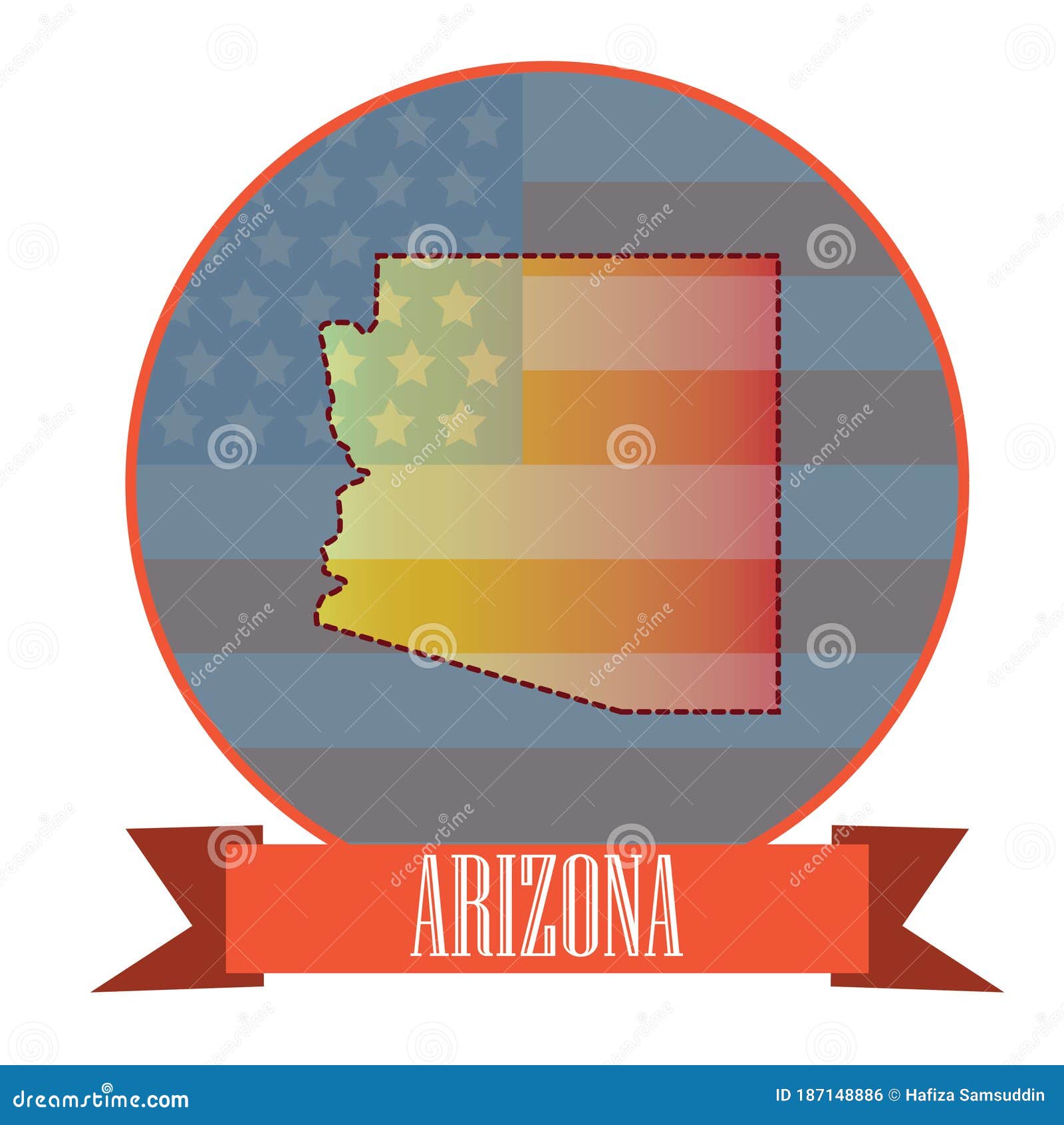 Map of Arizona State. Vector Illustration Decorative Design Stock ...