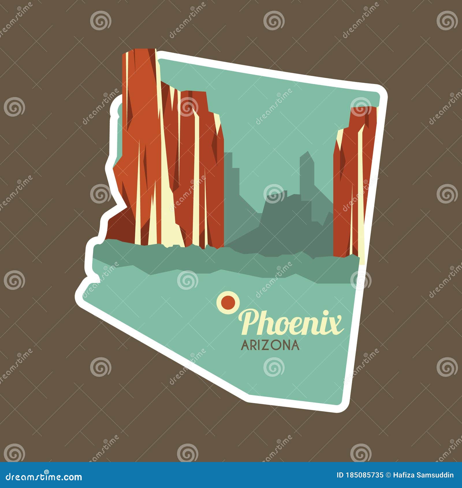 Map of Arizona State. Vector Illustration Decorative Design Stock ...