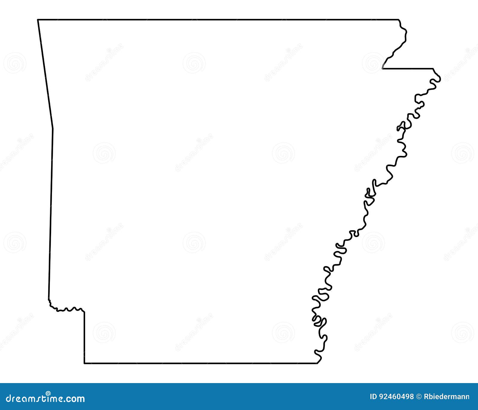 Map of Arkansas stock vector. Illustration of white, vector - 92460498