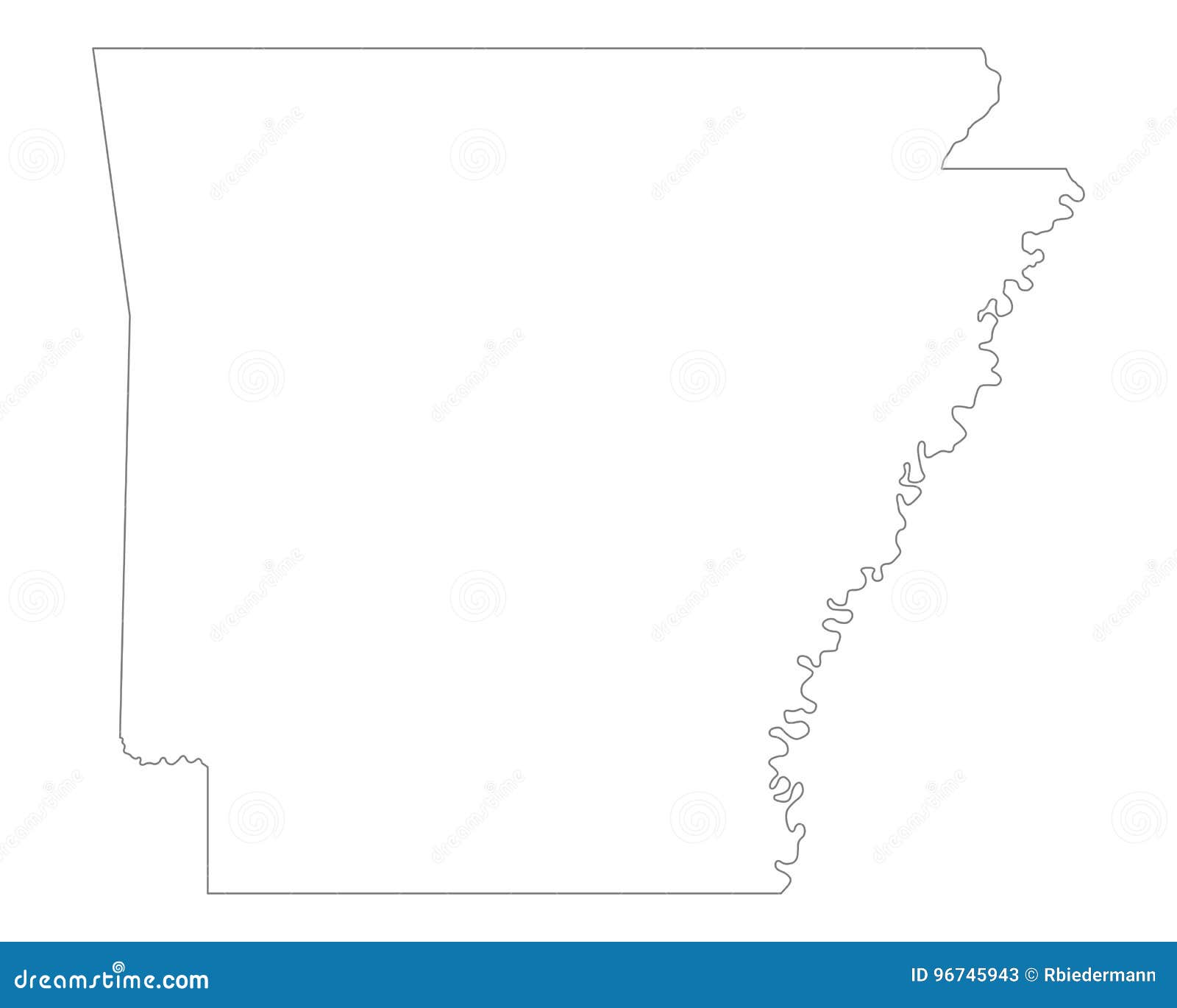 Map of Arkansas stock vector. Illustration of grey, contour - 96745943