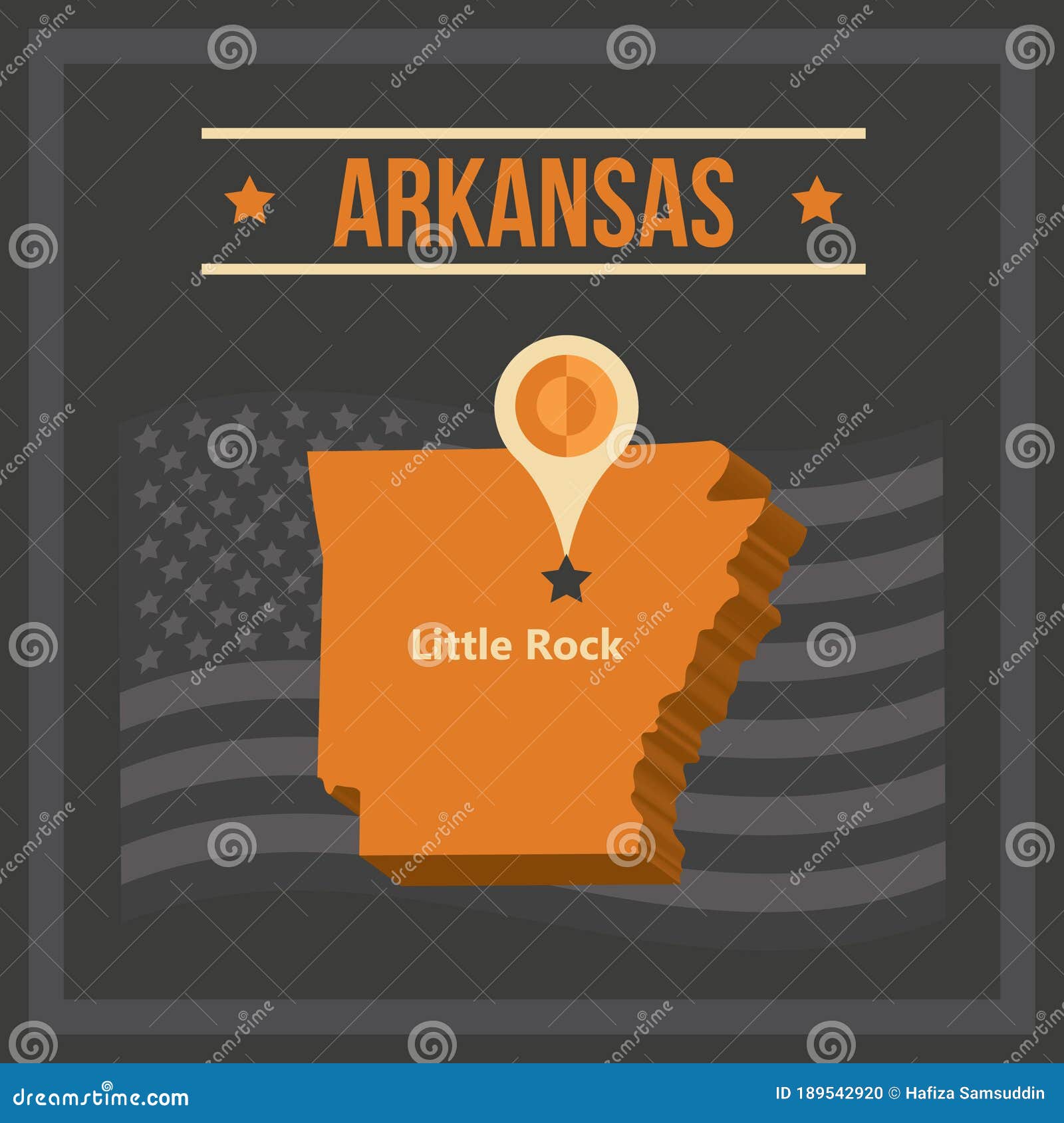 Map of Arkansas State. Vector Illustration Decorative Design Stock ...