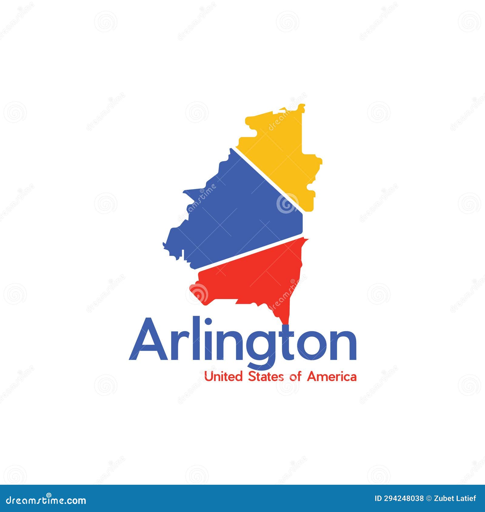Map of Arlington City Colorful Modern Geometric Logo Stock Vector ...