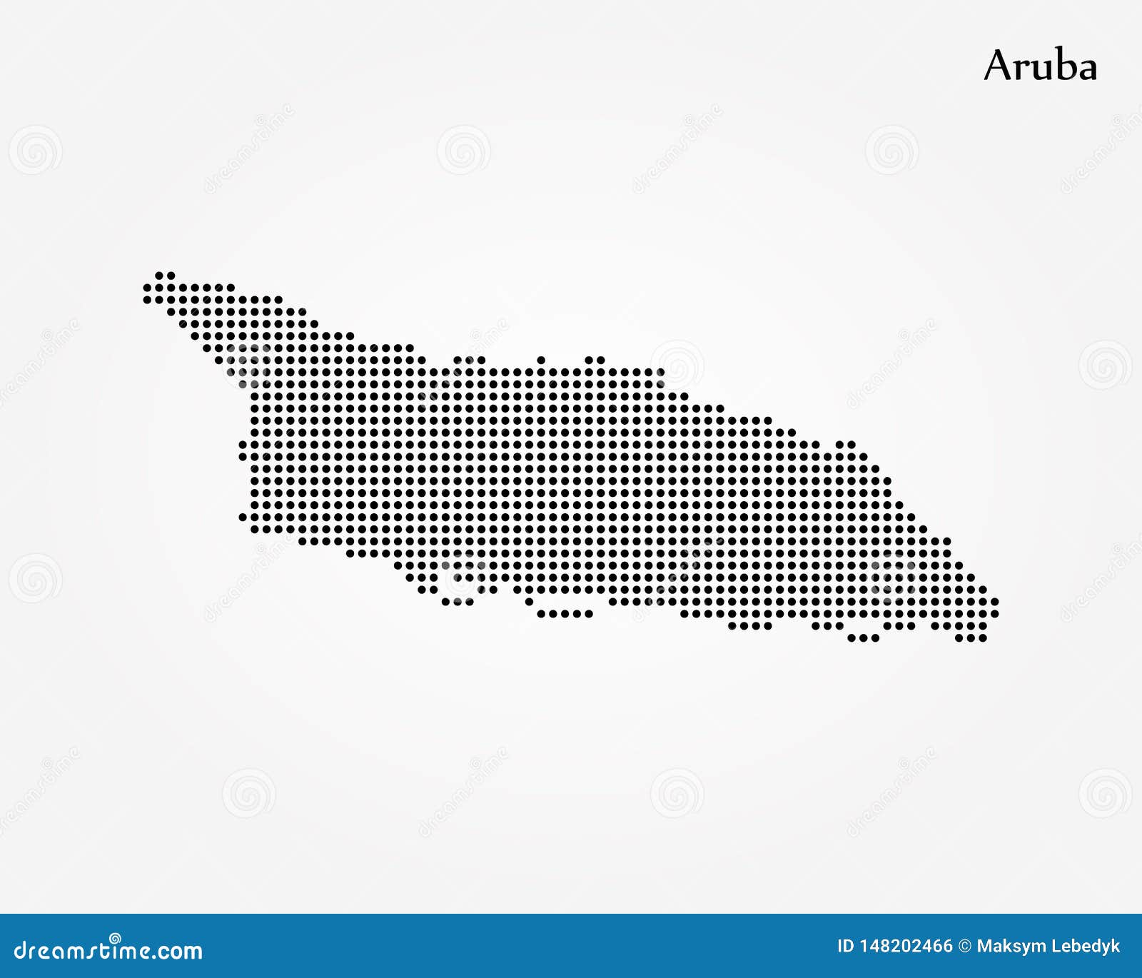 Glowing Map Of Aruba, Modern Blue Outline Map Stock Photo ...