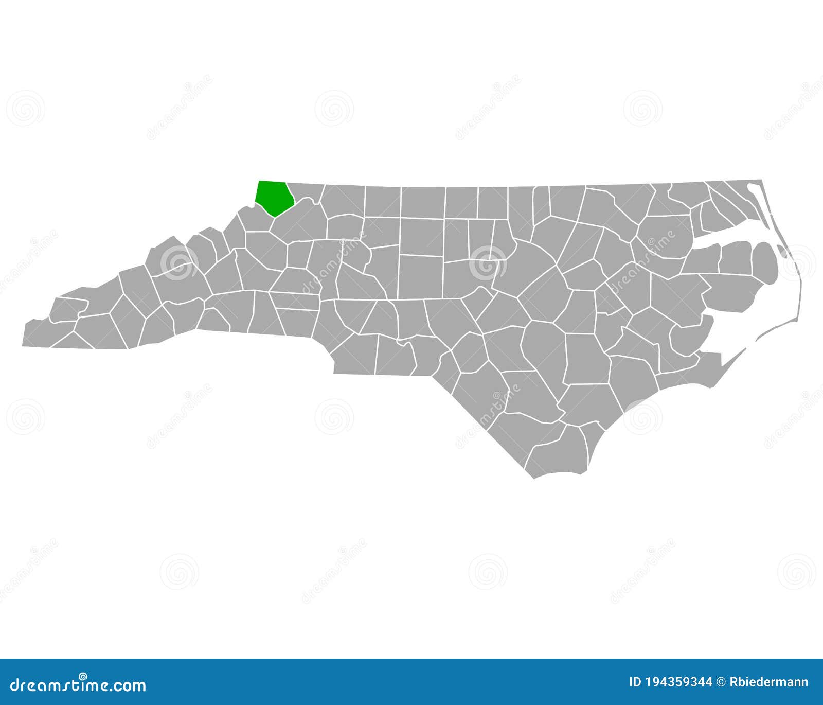 Map of Ashe in North Carolina Stock Vector - Illustration of grey ...