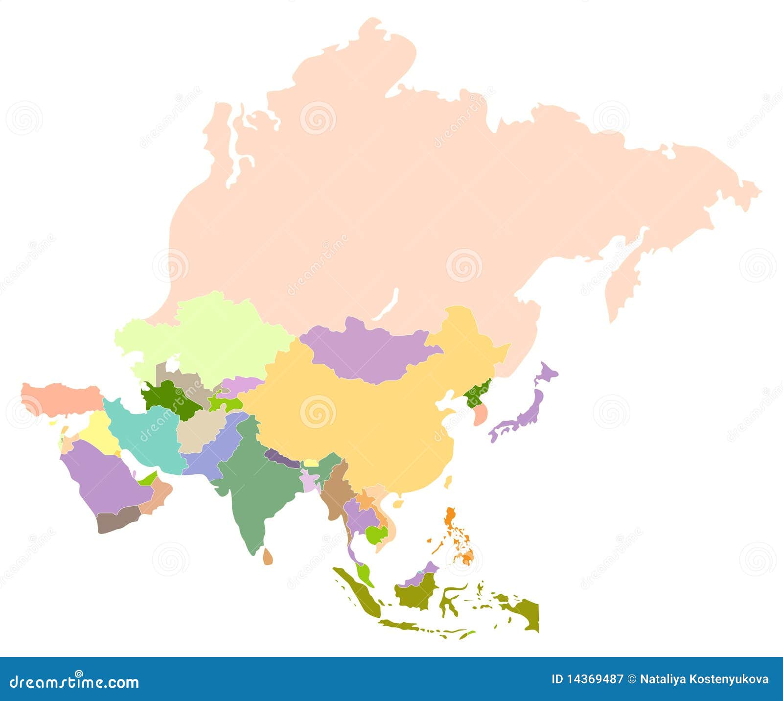 Map of asia. stock vector. Illustration of turkey, abkhazia - 14369487