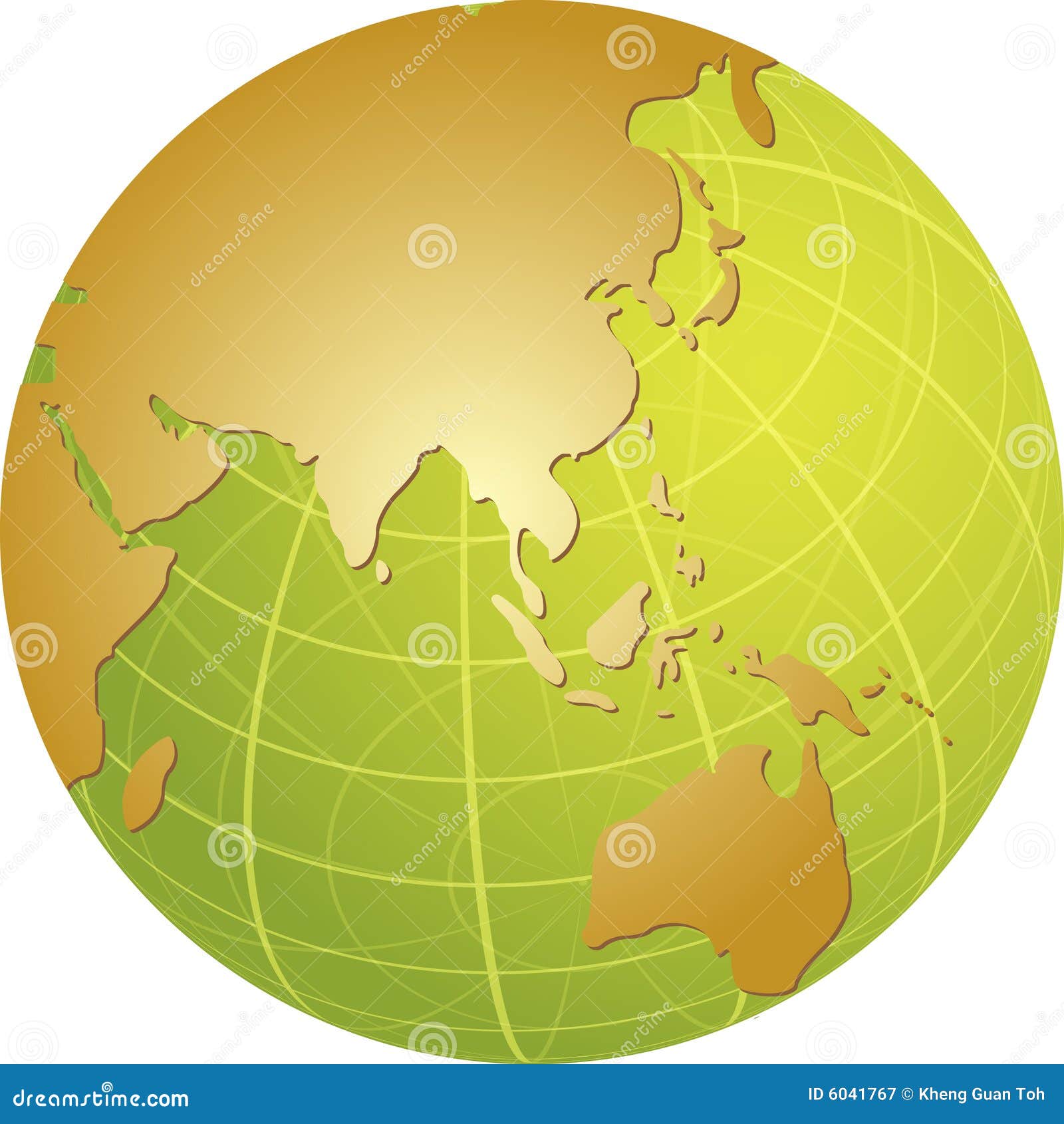 Map of Asia on globe stock vector. Illustration of continent - 6041767