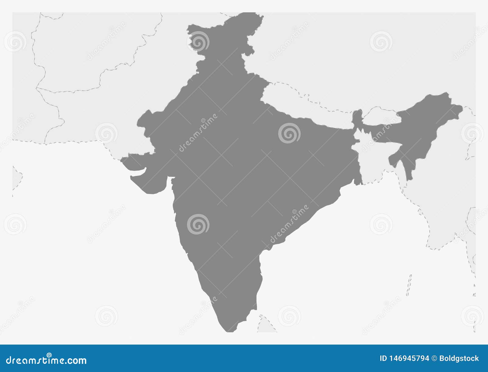 Map Of Asia With Highlighted India Map Vector Illustration ...