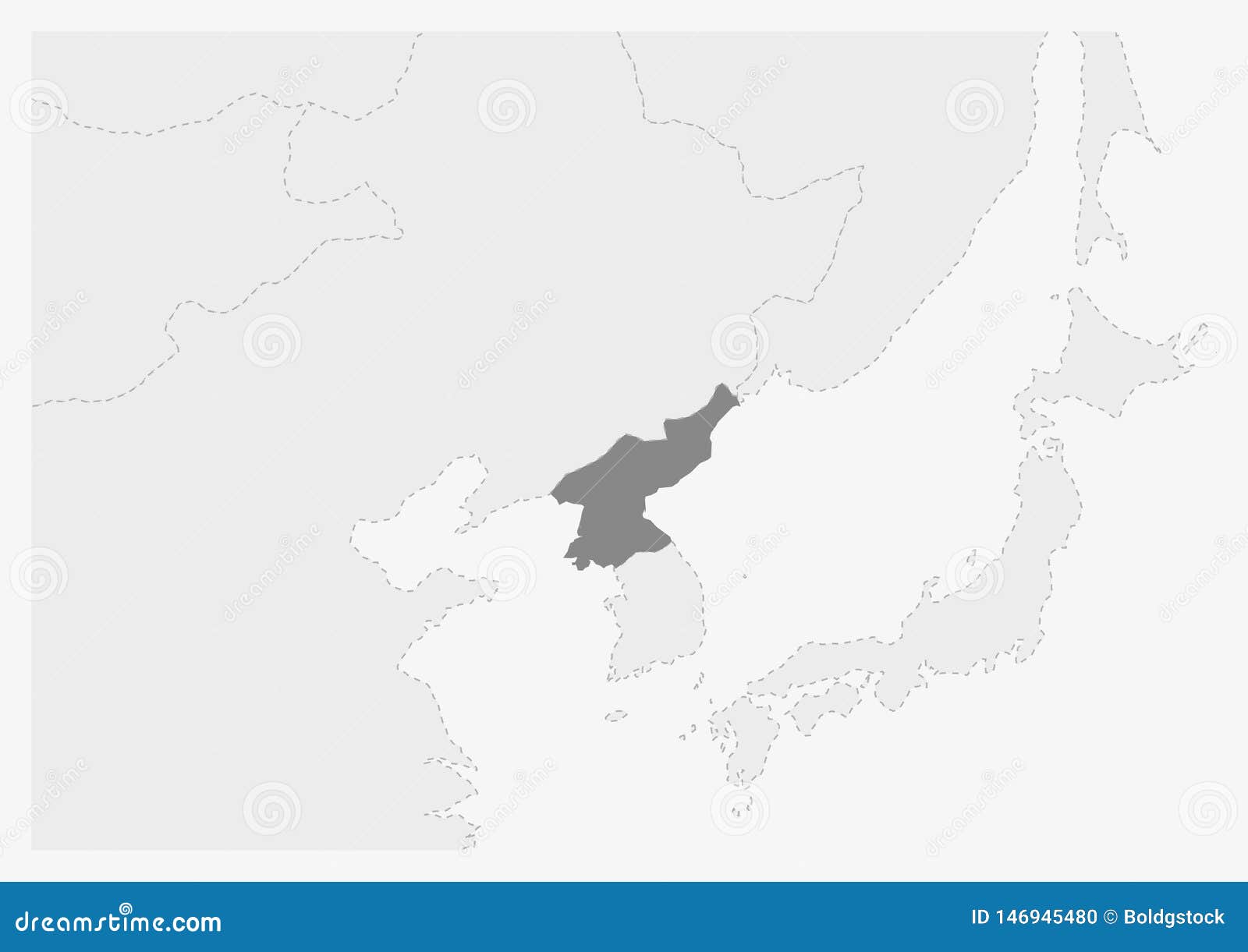 Map of Asia with Highlighted North Korea Map Stock Vector ...
