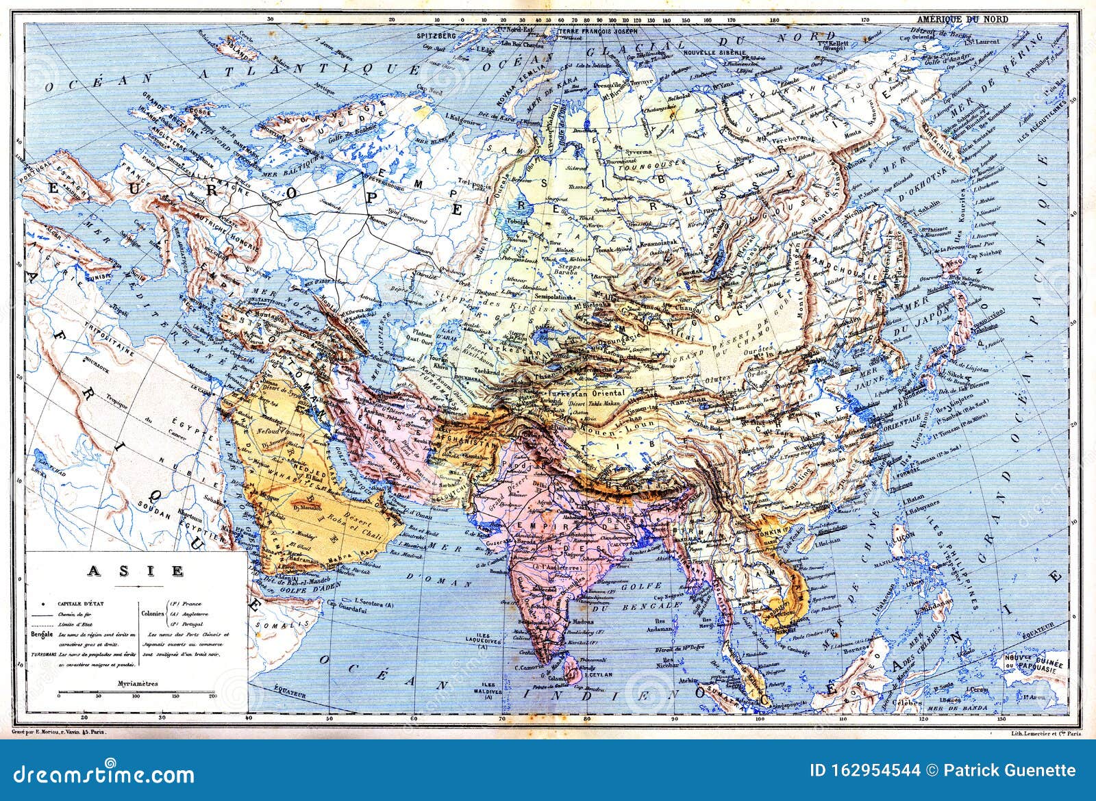 The map of Asia stock illustration. Illustration of ocean - 162954544