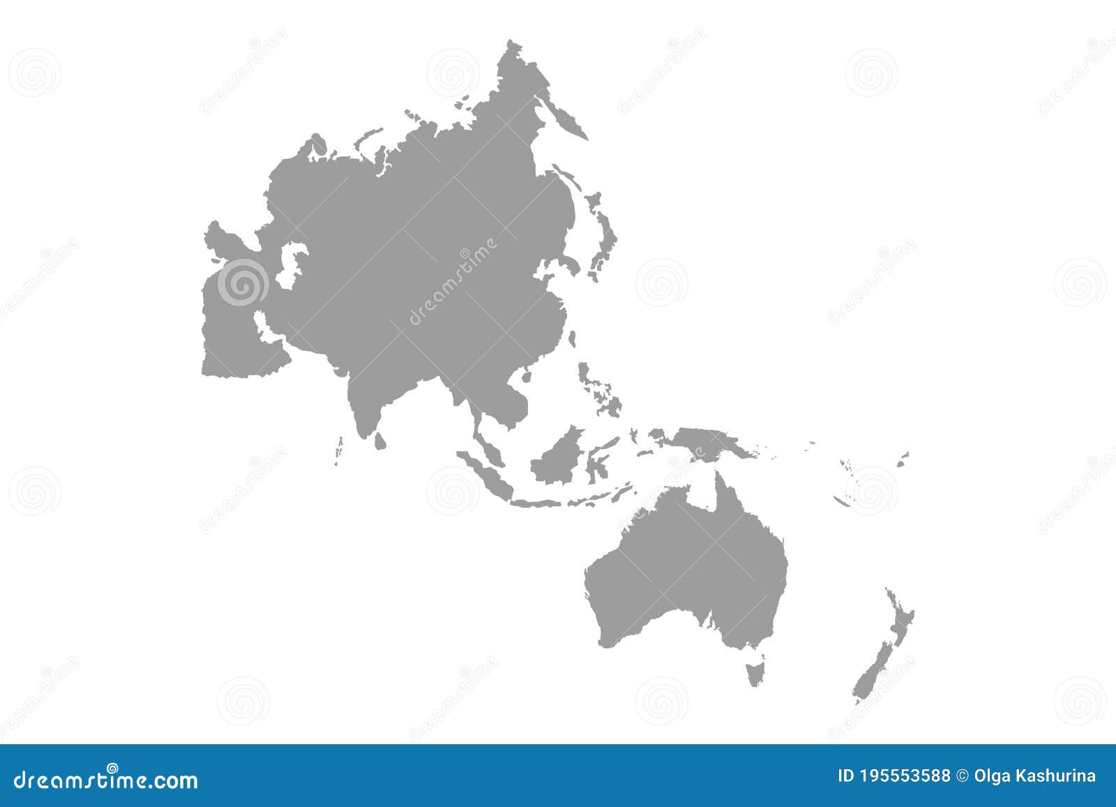 Asia Pacific In World Map With Highlighted In Gray Background Detailed ...