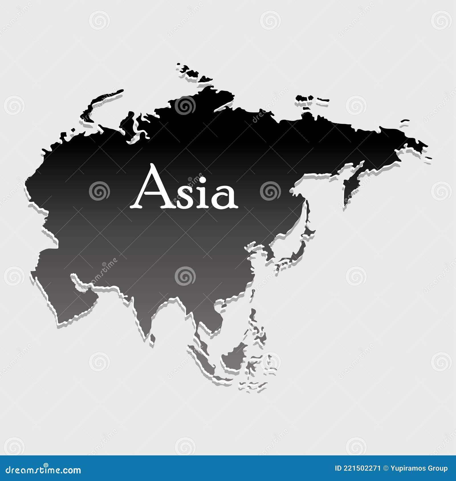 Map asia silhouette stock vector. Illustration of learning - 221502271