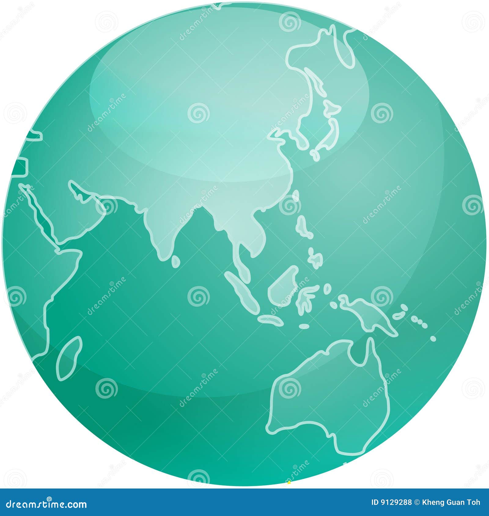Map of Asia sphere stock vector. Illustration of rounded - 9129288