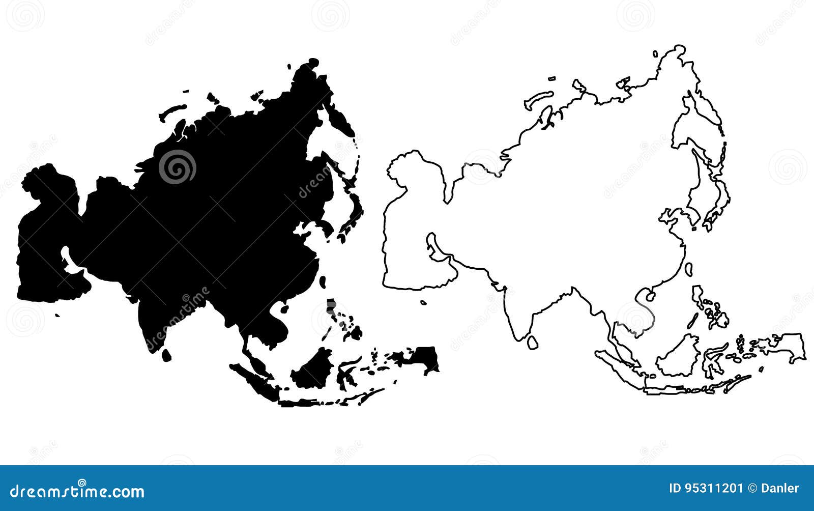 Map of Asia Vector Illustration, Stock Vector - Illustration of ...
