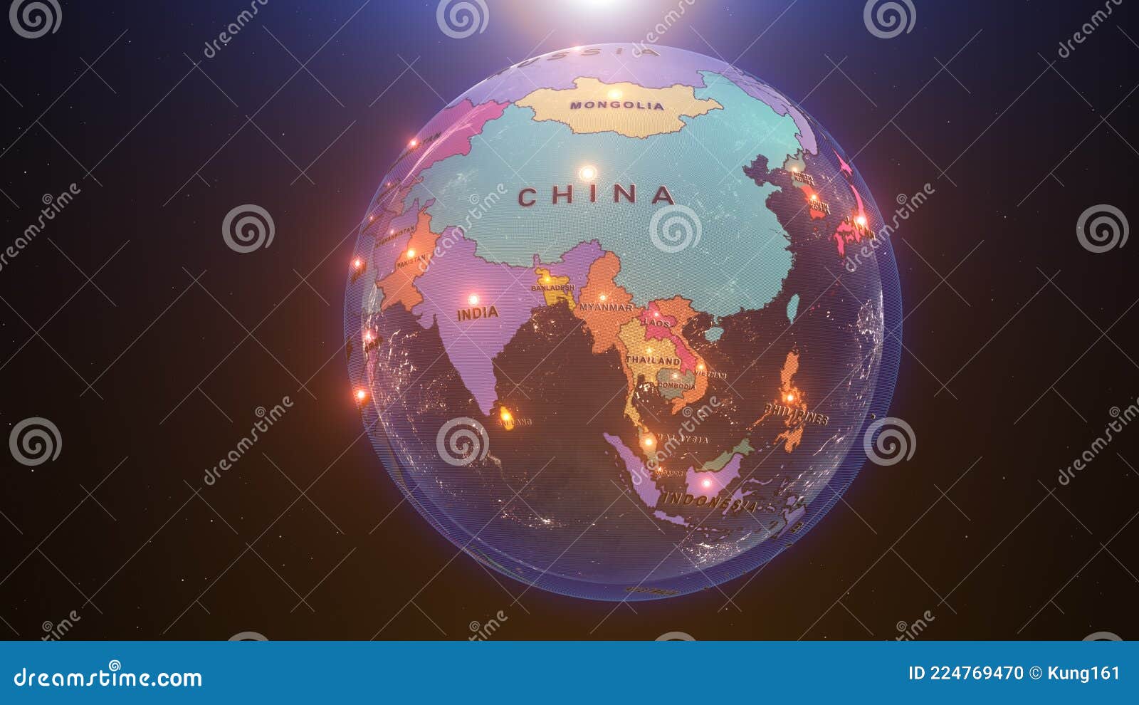 MAP of ASIA ZOOM OUT stock illustration. Illustration of asia - 224769470