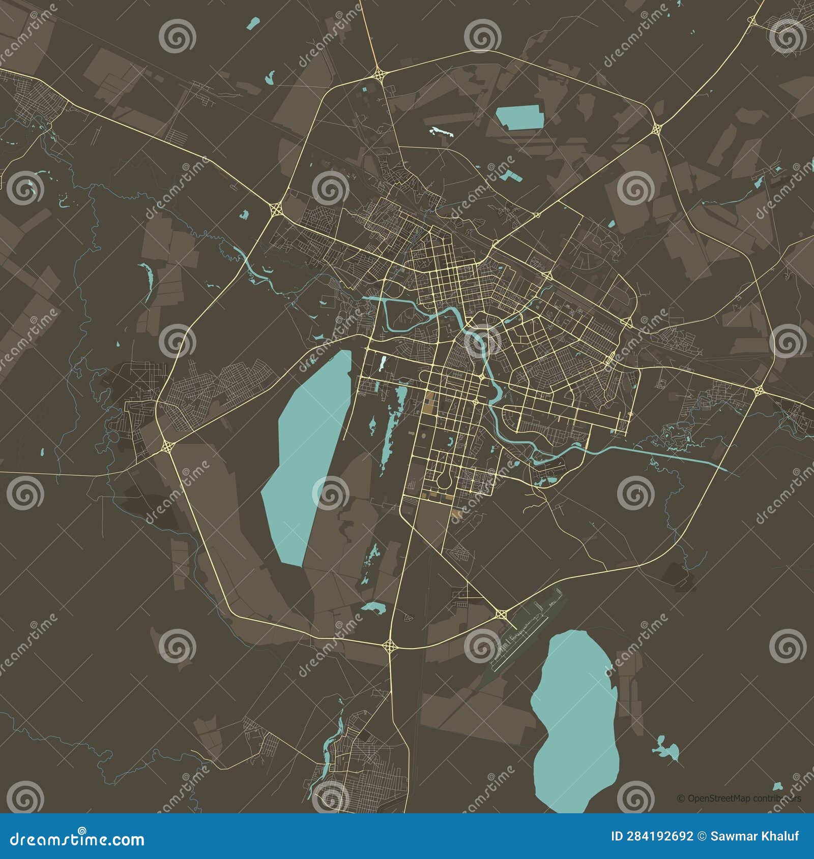 Map of Astana, Kazakhstan stock illustration. Illustration of organ ...
