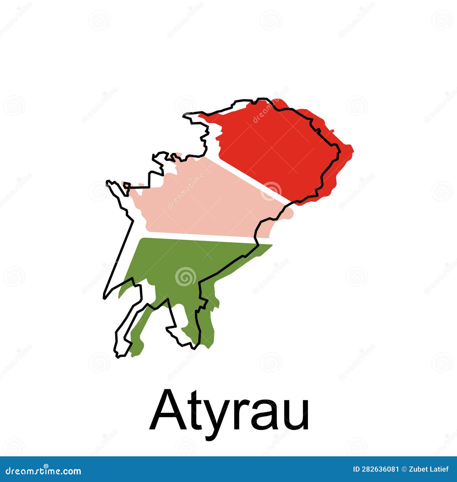 Atyrau City Republic Of Kazakhstan Map Vector Illustration, Scribble ...