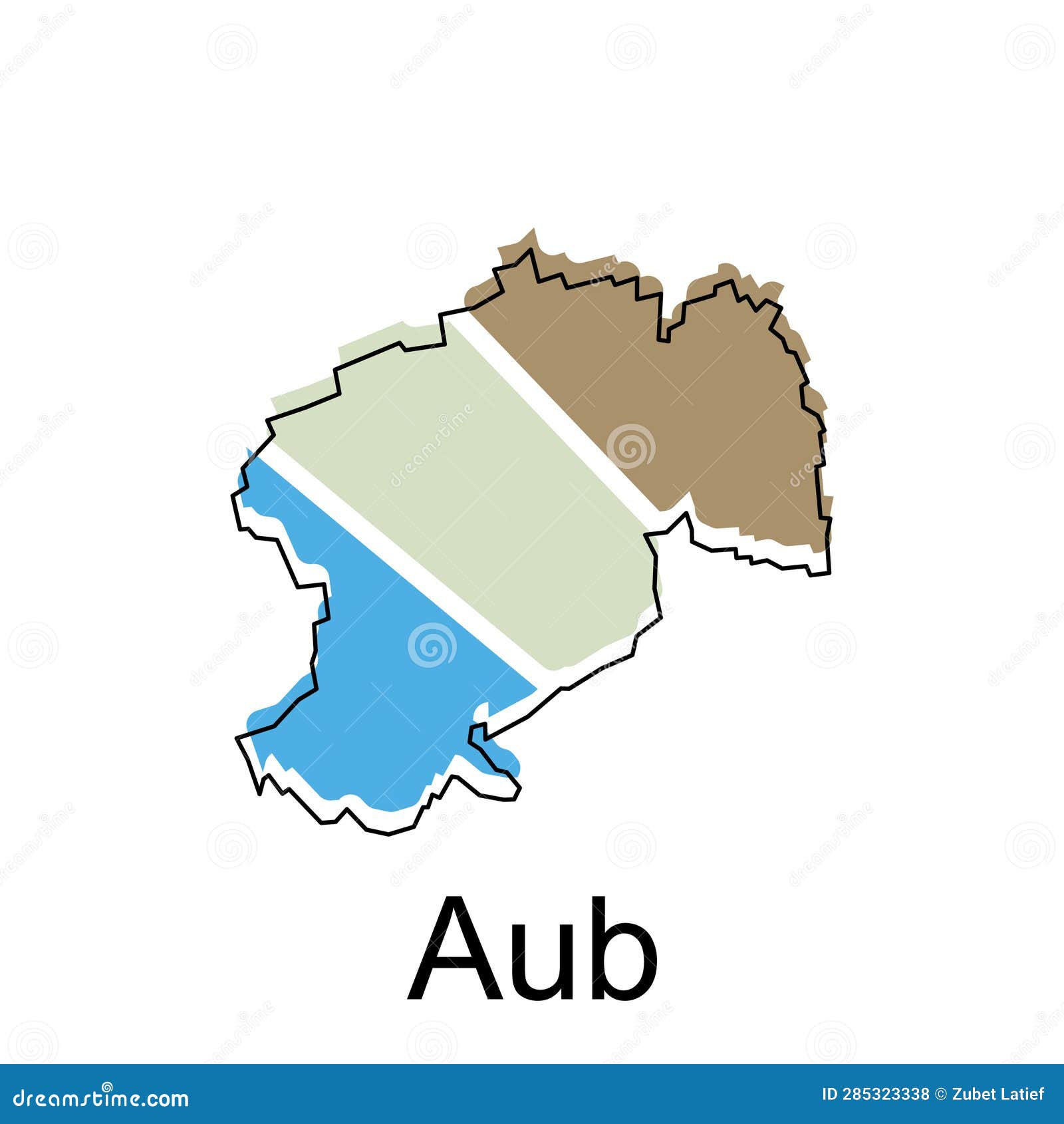 Map of Aub Vector Design Template, National Borders and Important ...