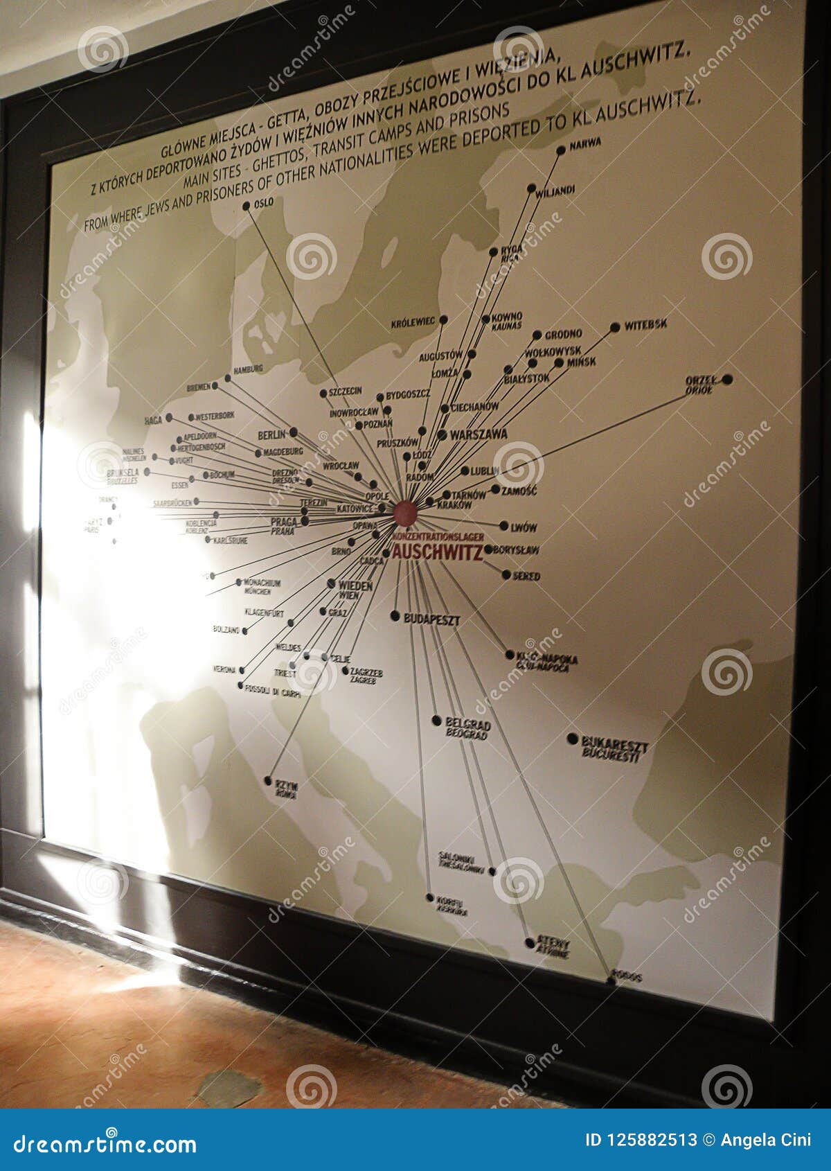 Map in Auschwitz Concentration Camp Editorial Stock Photo - Image of ...