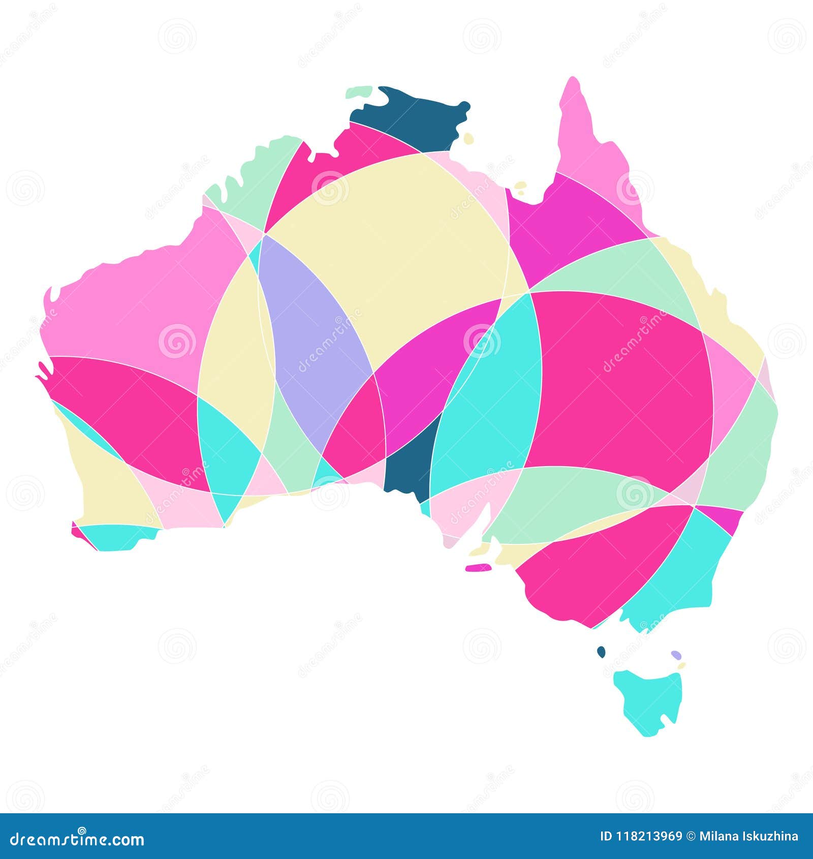 Map of Australia the Abstract Pattern Stock Vector - Illustration of ...