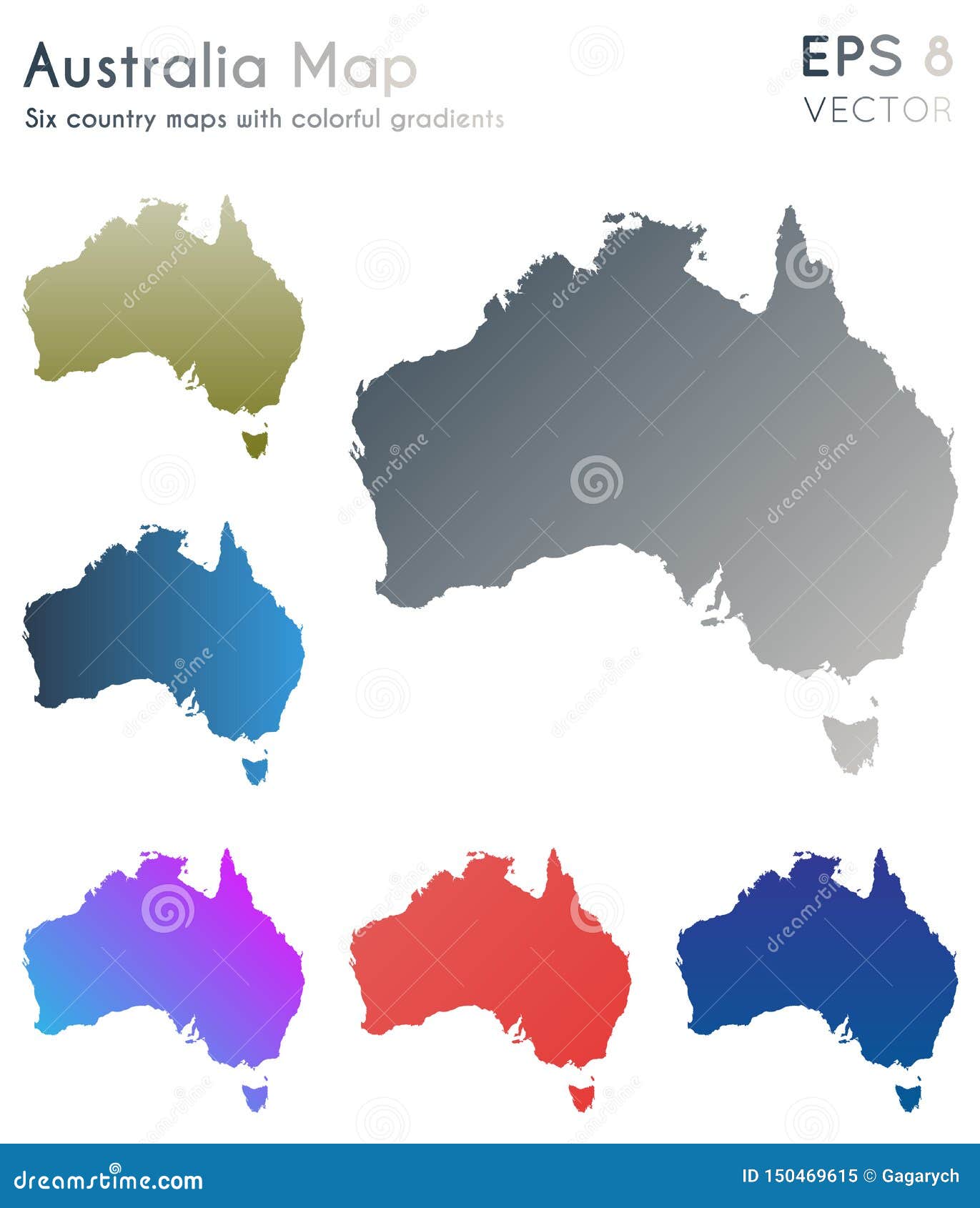 Map Of Australia With Beautiful Gradients. Cartoon Vector ...