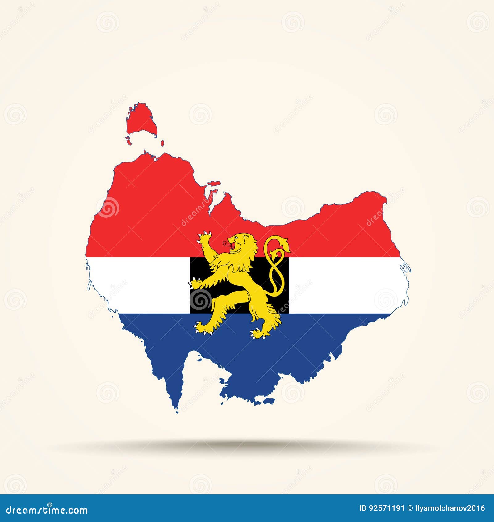 Map of Australia in Benelux Flag Colors Stock Vector - Illustration of ...