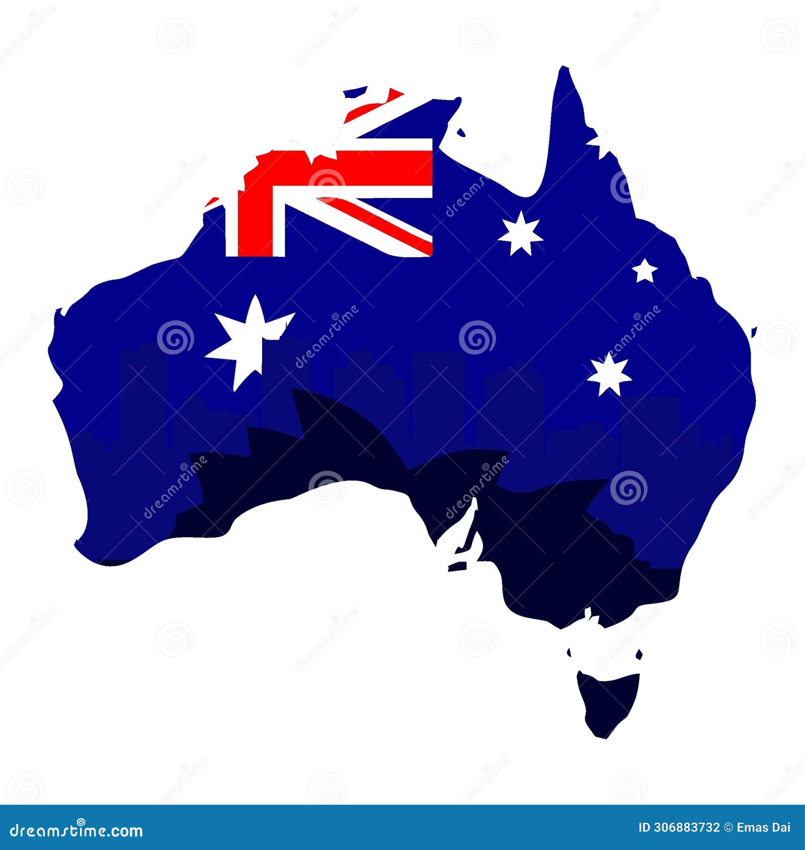 Map of australia in blue stock illustration. Illustration of ...